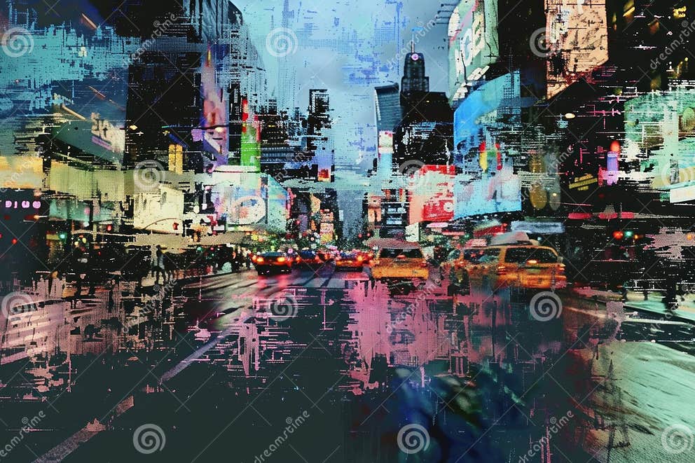 Digital Pixelation Abstract Effect on a Modern Background. Generative ...
