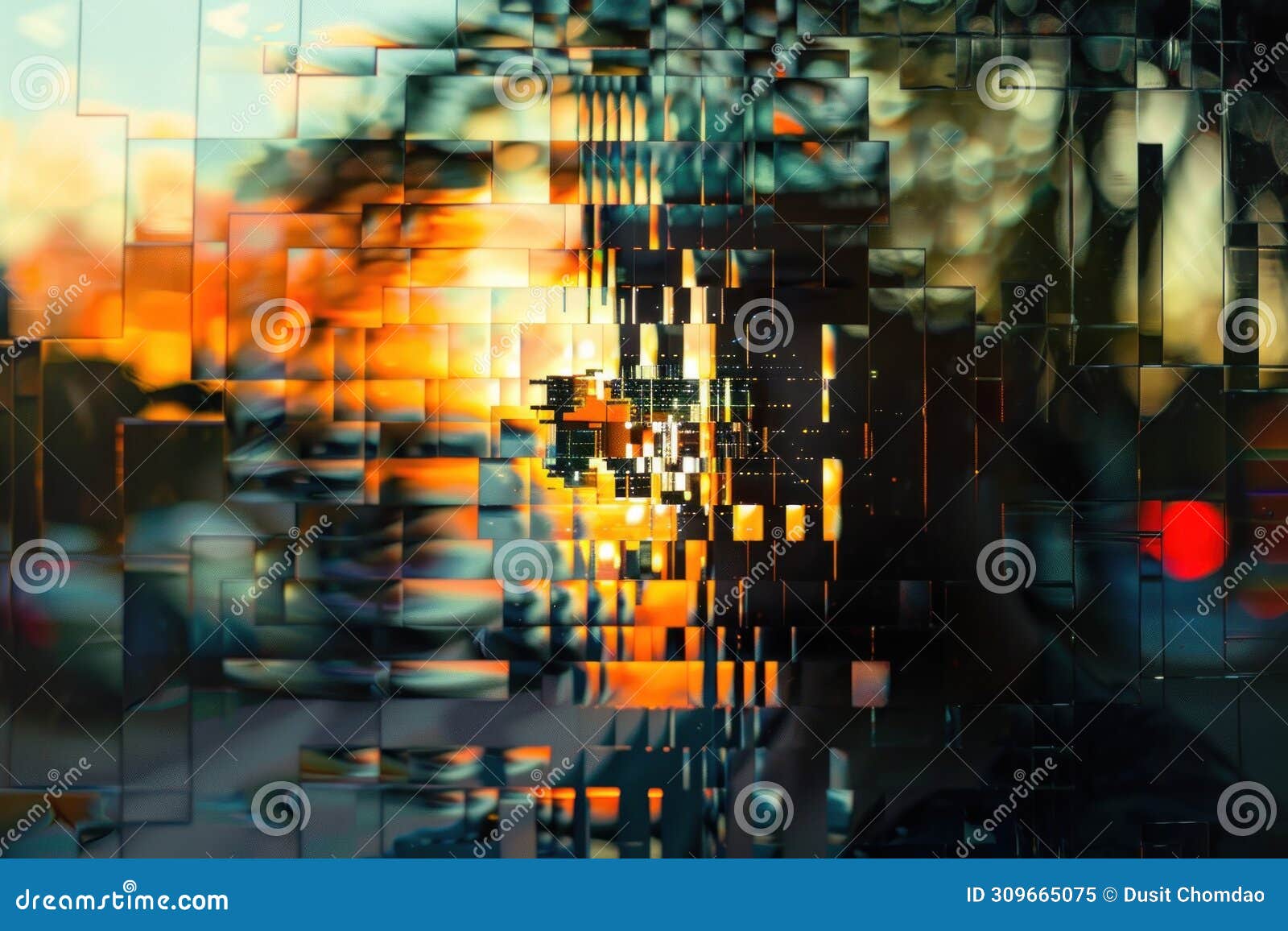 Digital Pixelation Abstract Effect on a Modern Background. Generative ...