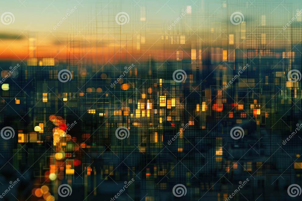 Digital Pixelation Abstract Effect on a Modern Background. Generative ...