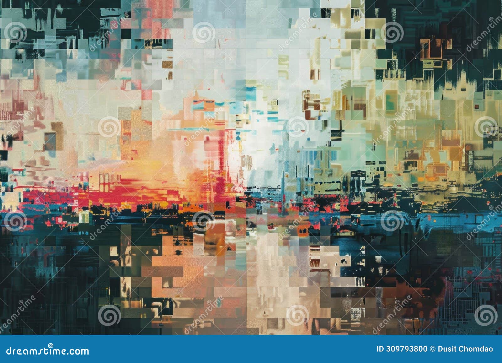 Digital Pixelation Abstract Effect on a Modern Background. Generative ...