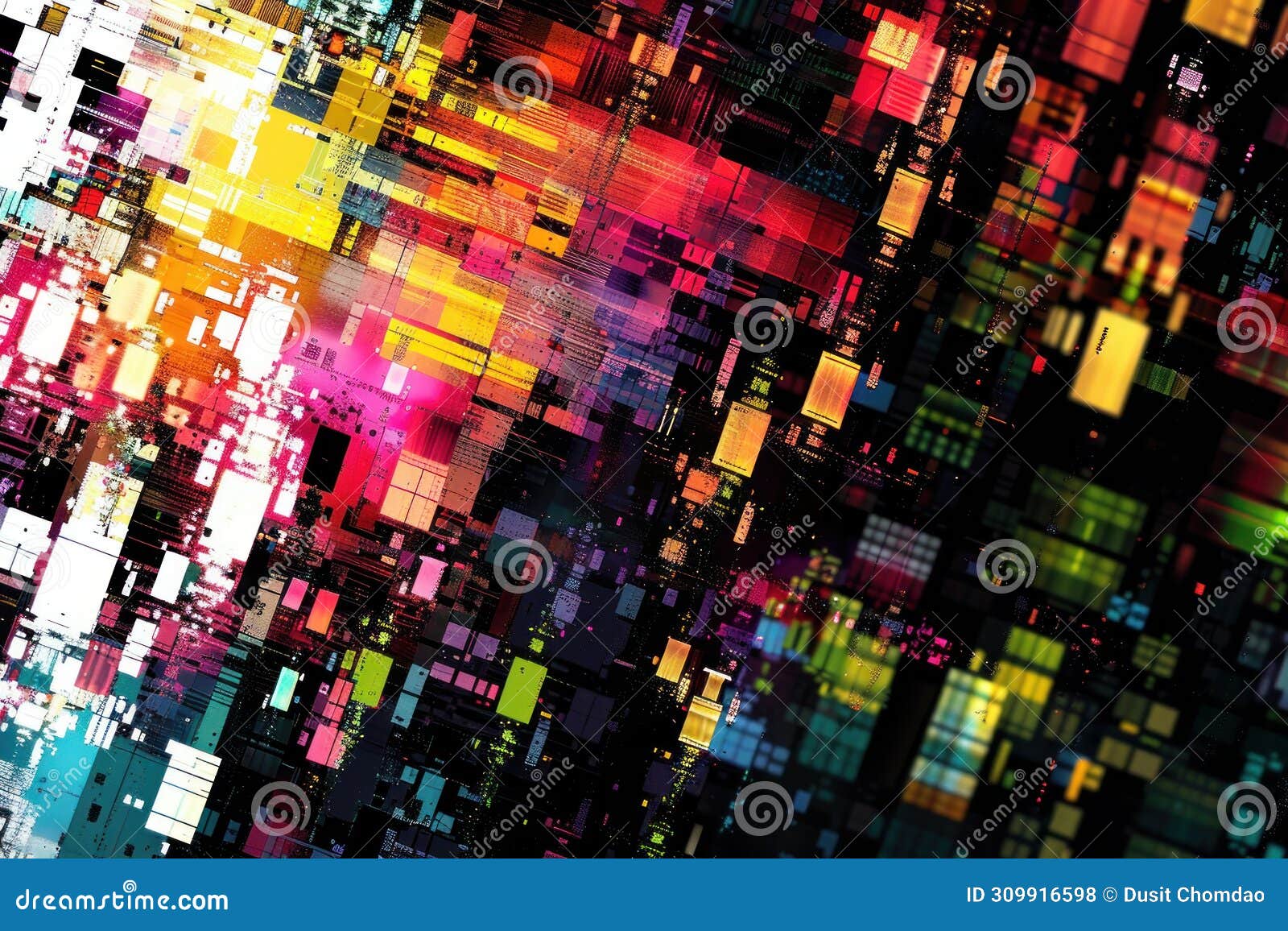Digital Pixelation Abstract Effect on a Modern Background. Generative ...