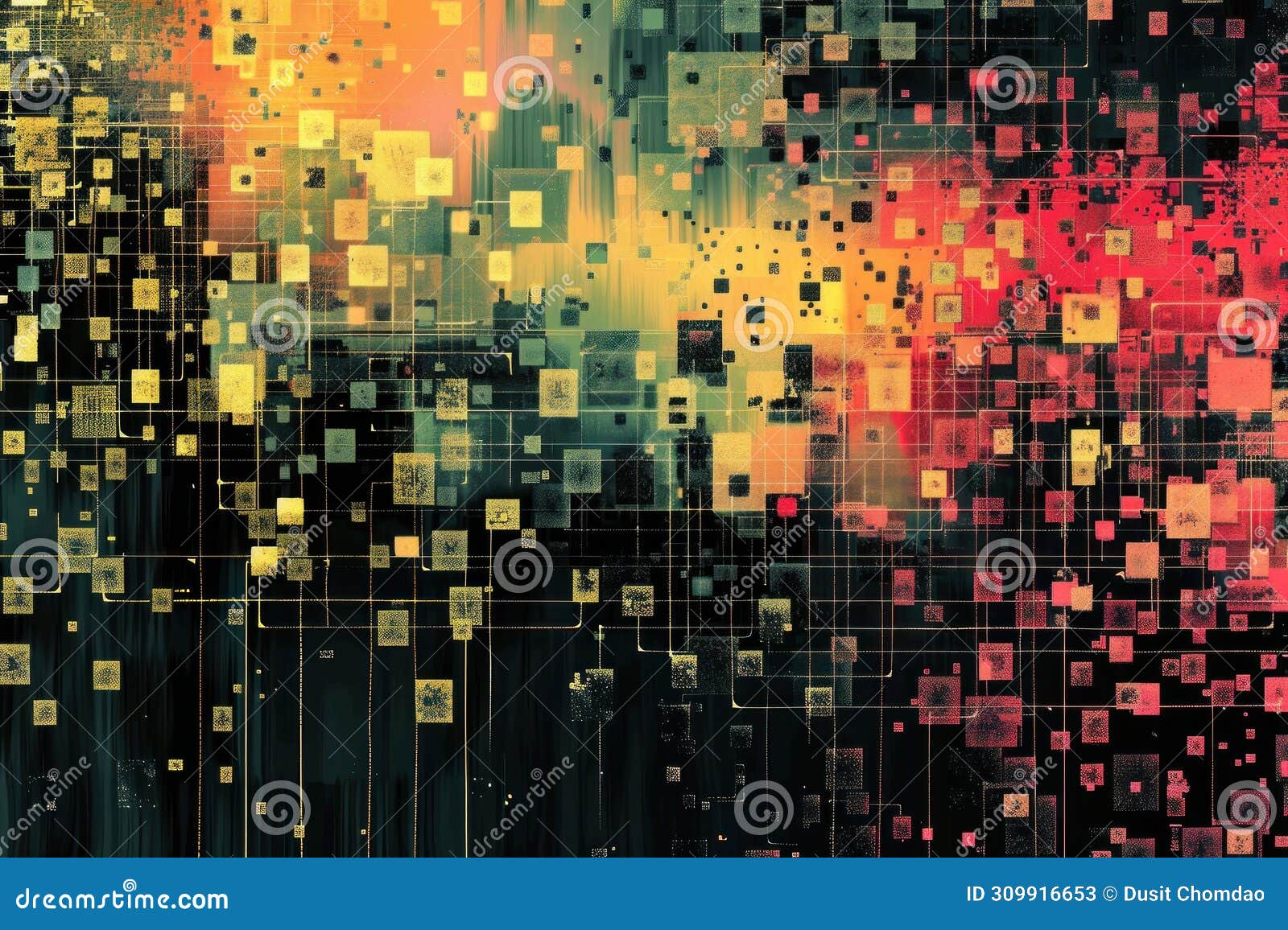 Digital Pixelation Abstract Effect on a Modern Background. Generative ...