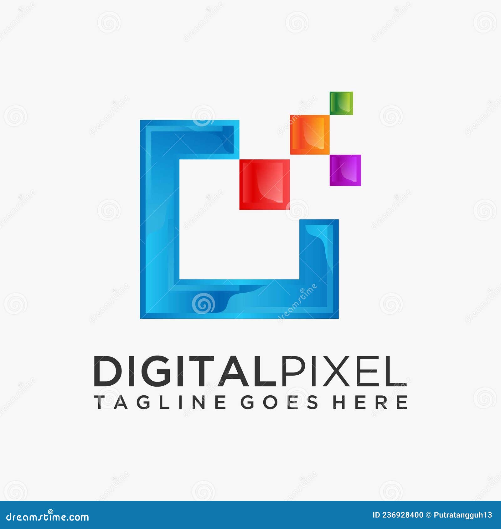 Digital pixels logo design stock vector. Illustration of business ...
