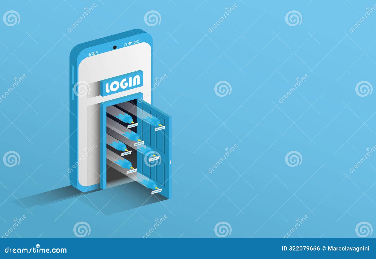 Digital Platform Login Symbol Represented by a Door on the Smartphone ...