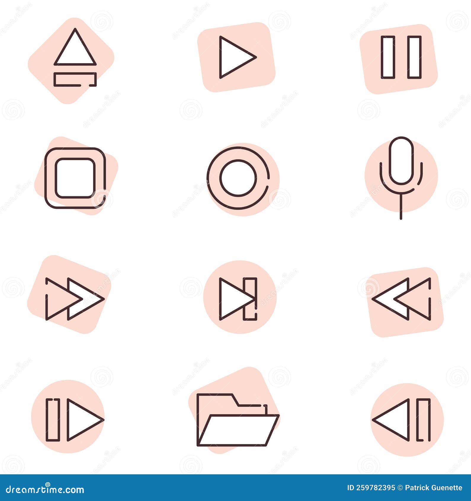 Digital play media, icon stock vector. Illustration of player - 259782395