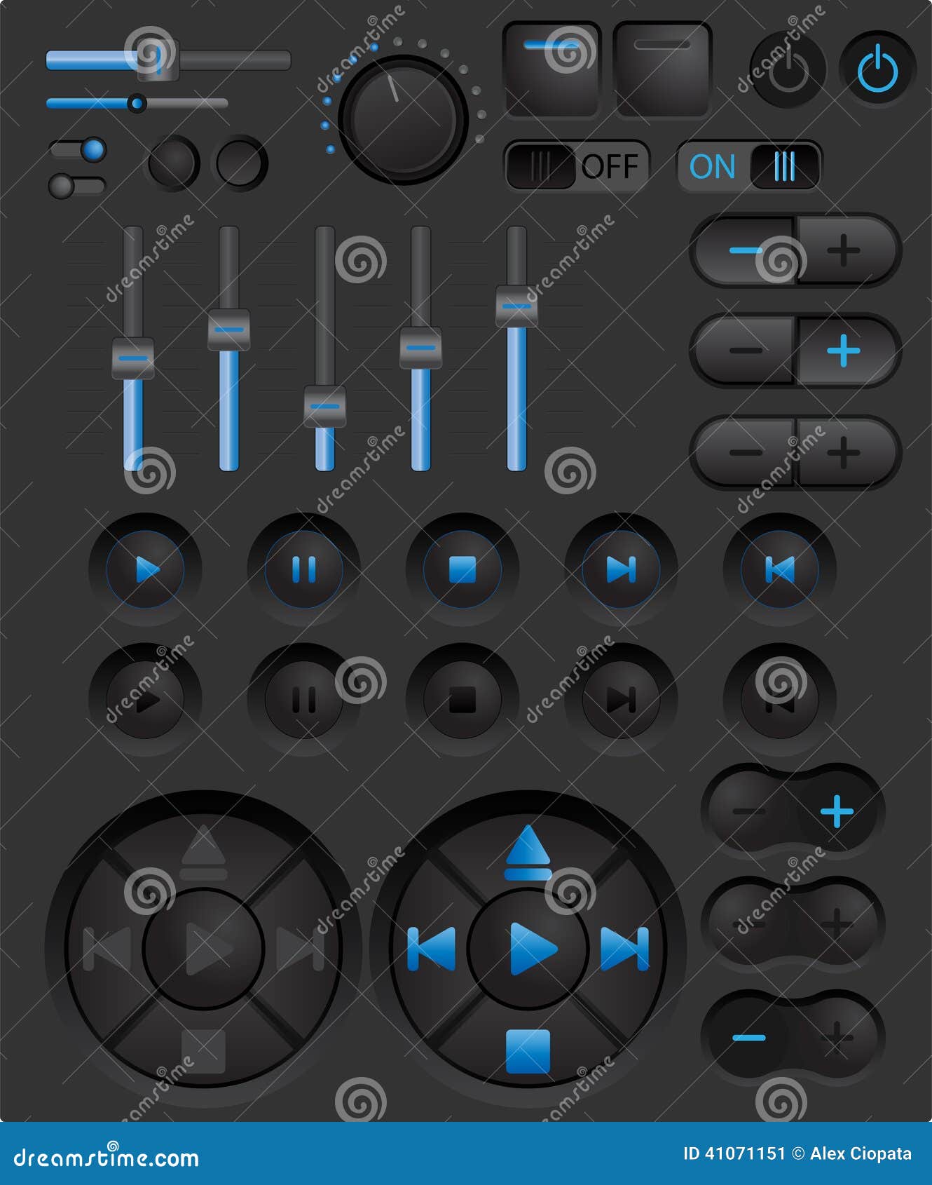 Player Controls Set Cartoon Vector | CartoonDealer.com #7447615