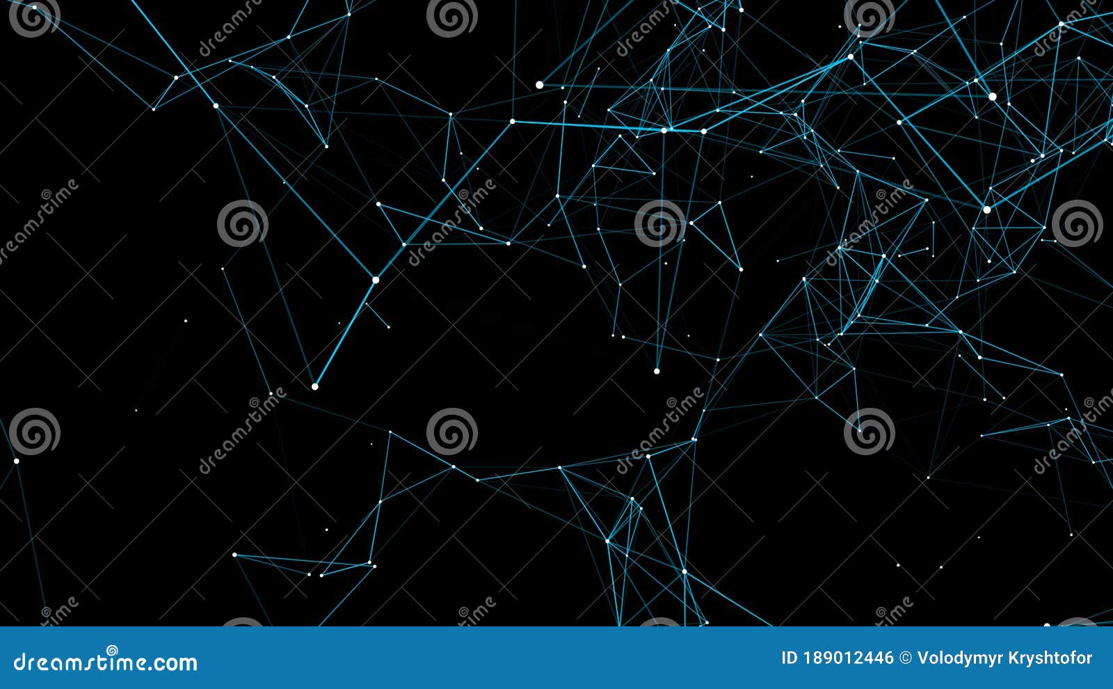 Digital Plexus of Glowing Lines and Dots. Abstract Background. 3D Rendering. Network or ...