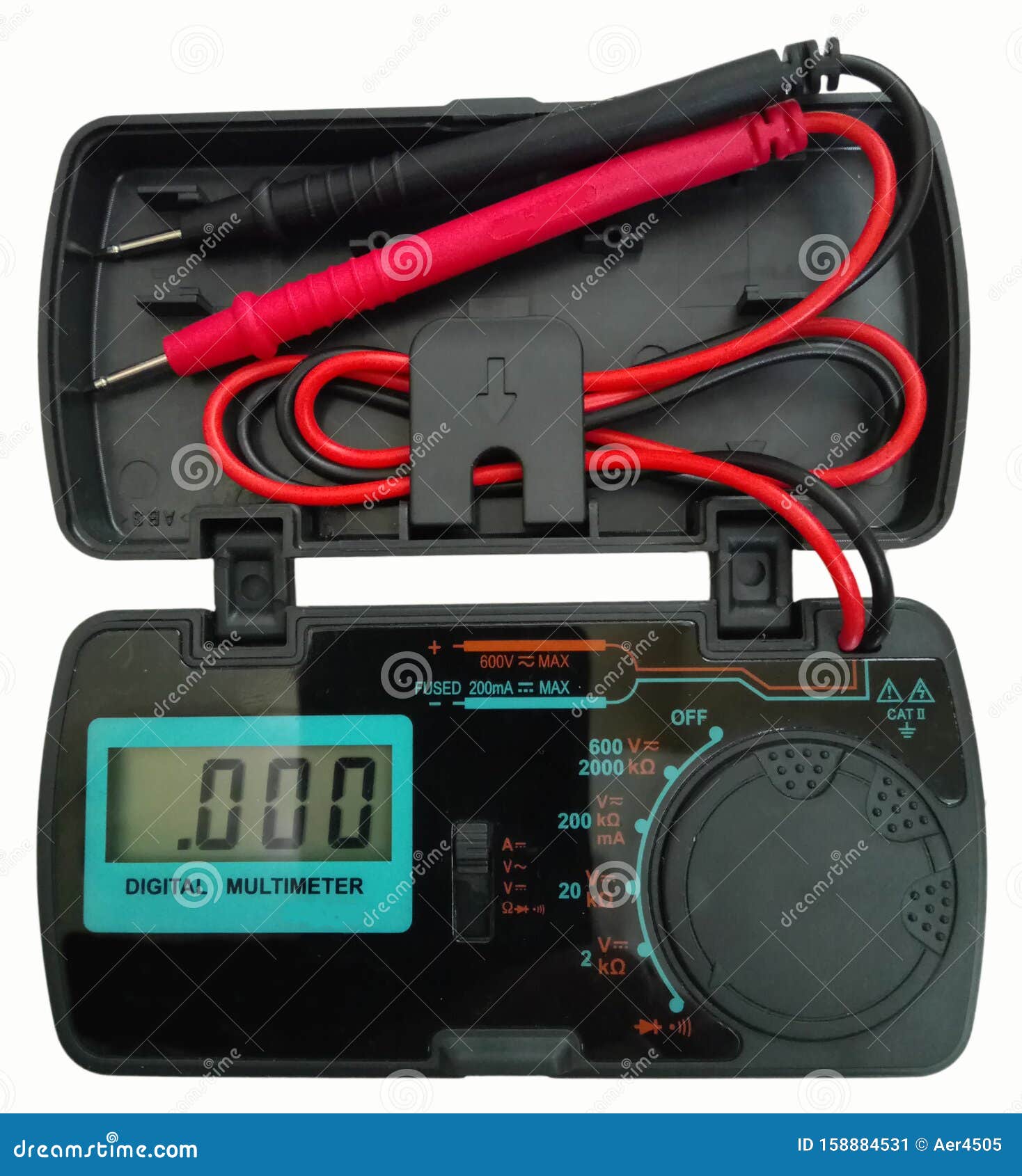 Digital Pocket Multimeter in Case Stock Image - Image of wires, pocket ...
