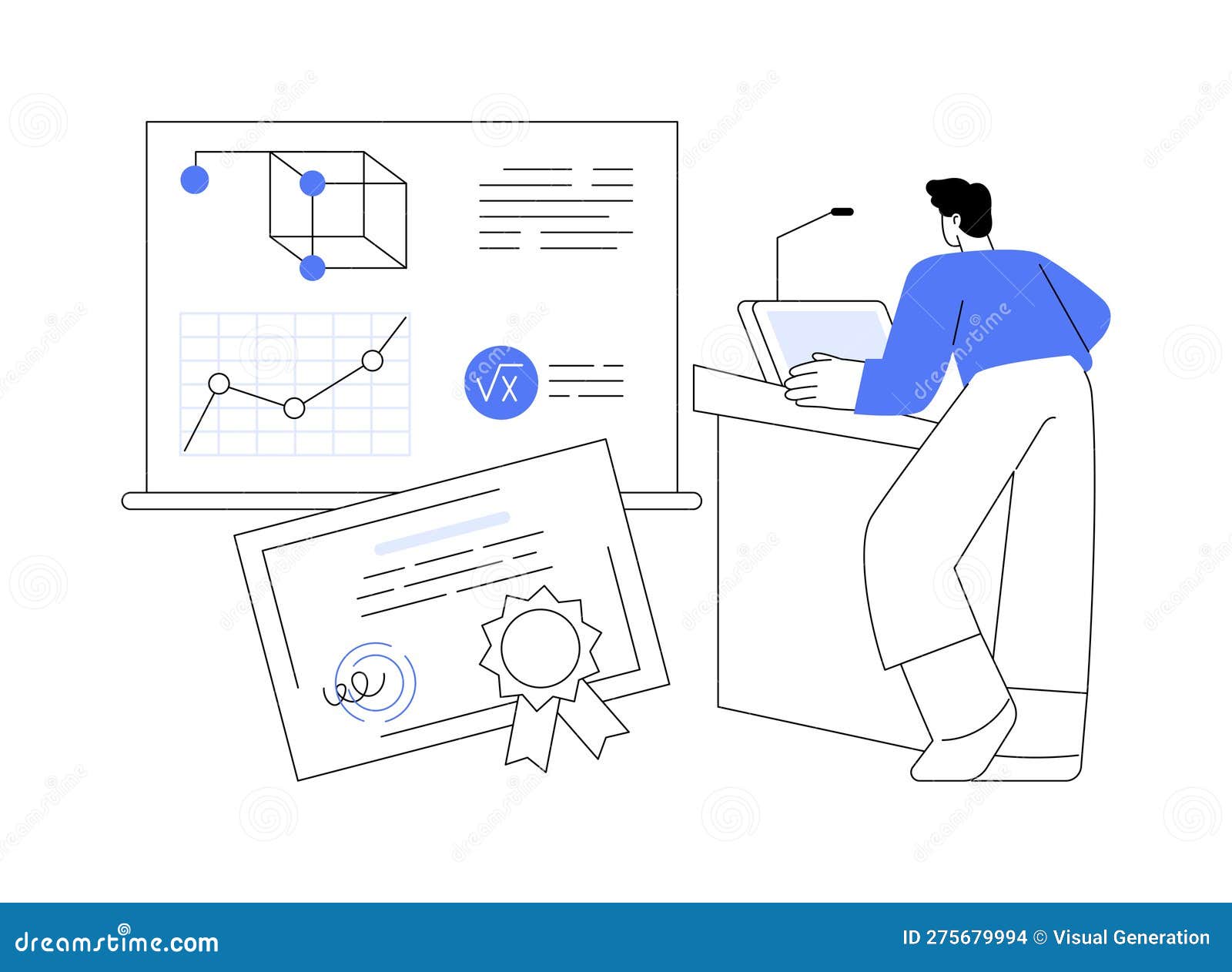 Digital Podium Isolated Cartoon Vector Illustrations. | CartoonDealer ...