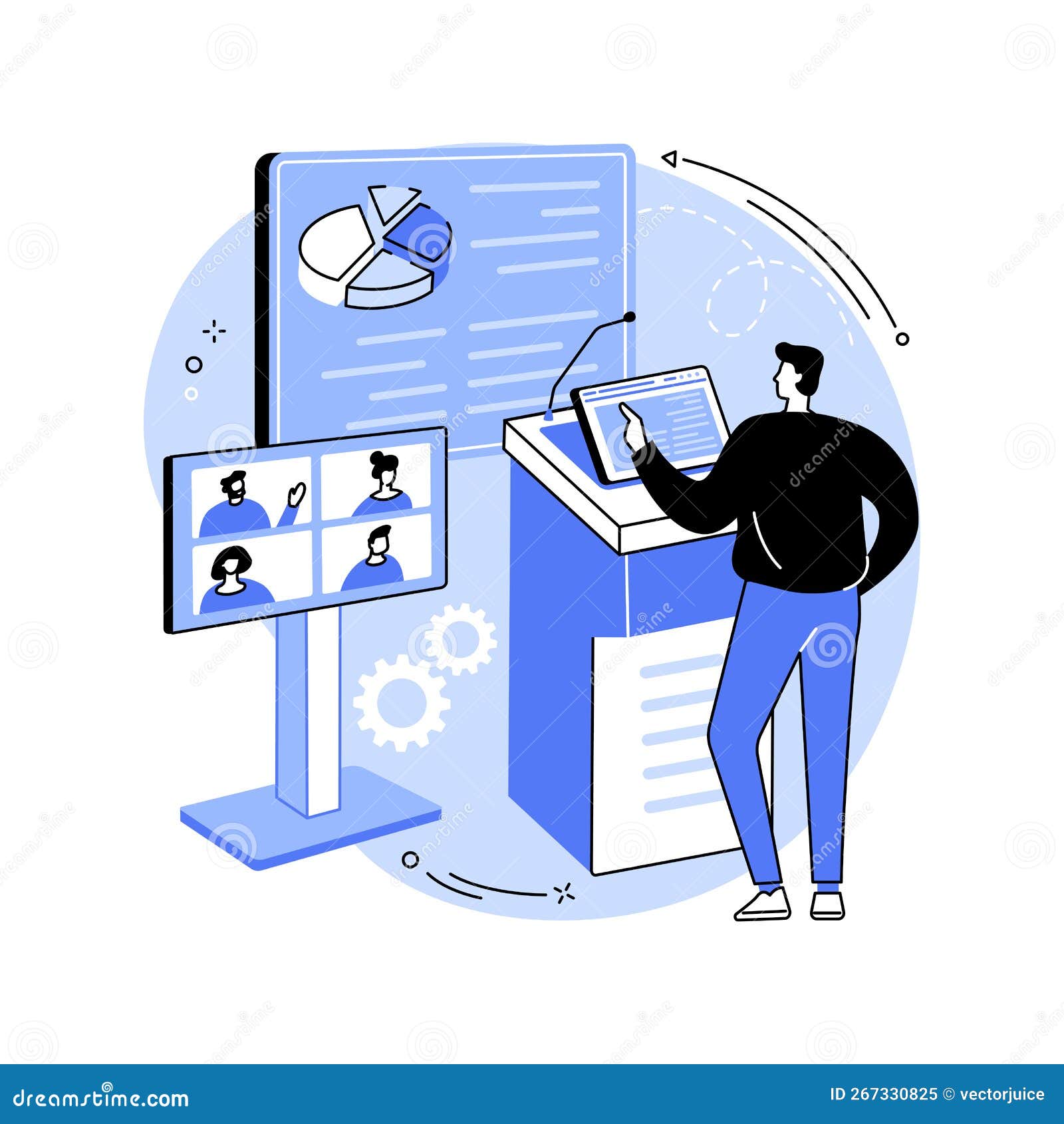 Digital Podium Isolated Cartoon Vector Illustrations Stock Vector ...