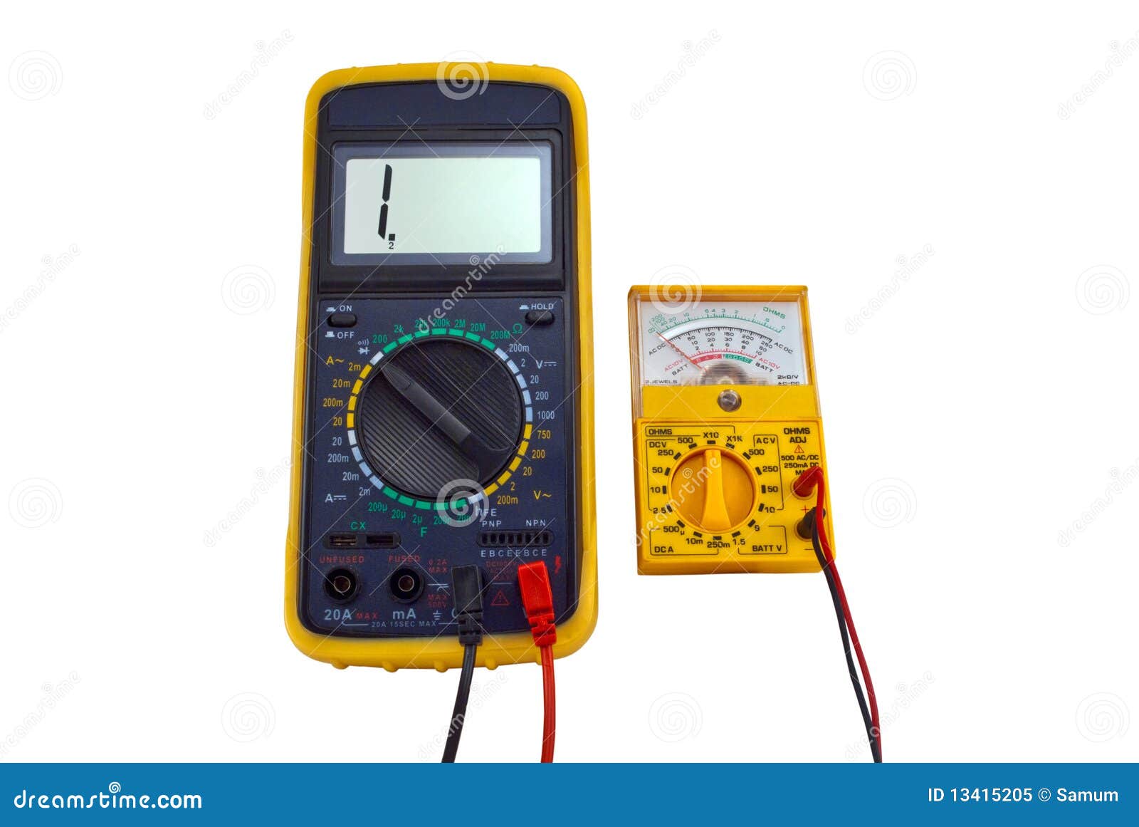 Digital and Pointer Multimeters Stock Image - Image of diagnose ...