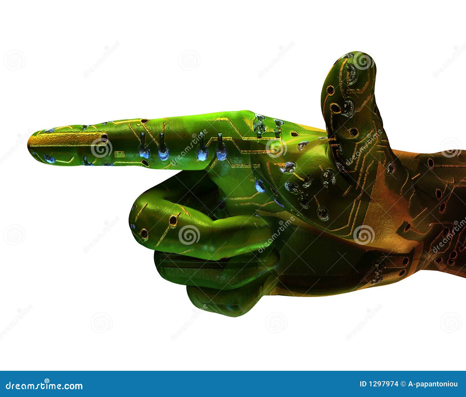 Digital Pointing Robot Hand Stock Illustration - Illustration of ...