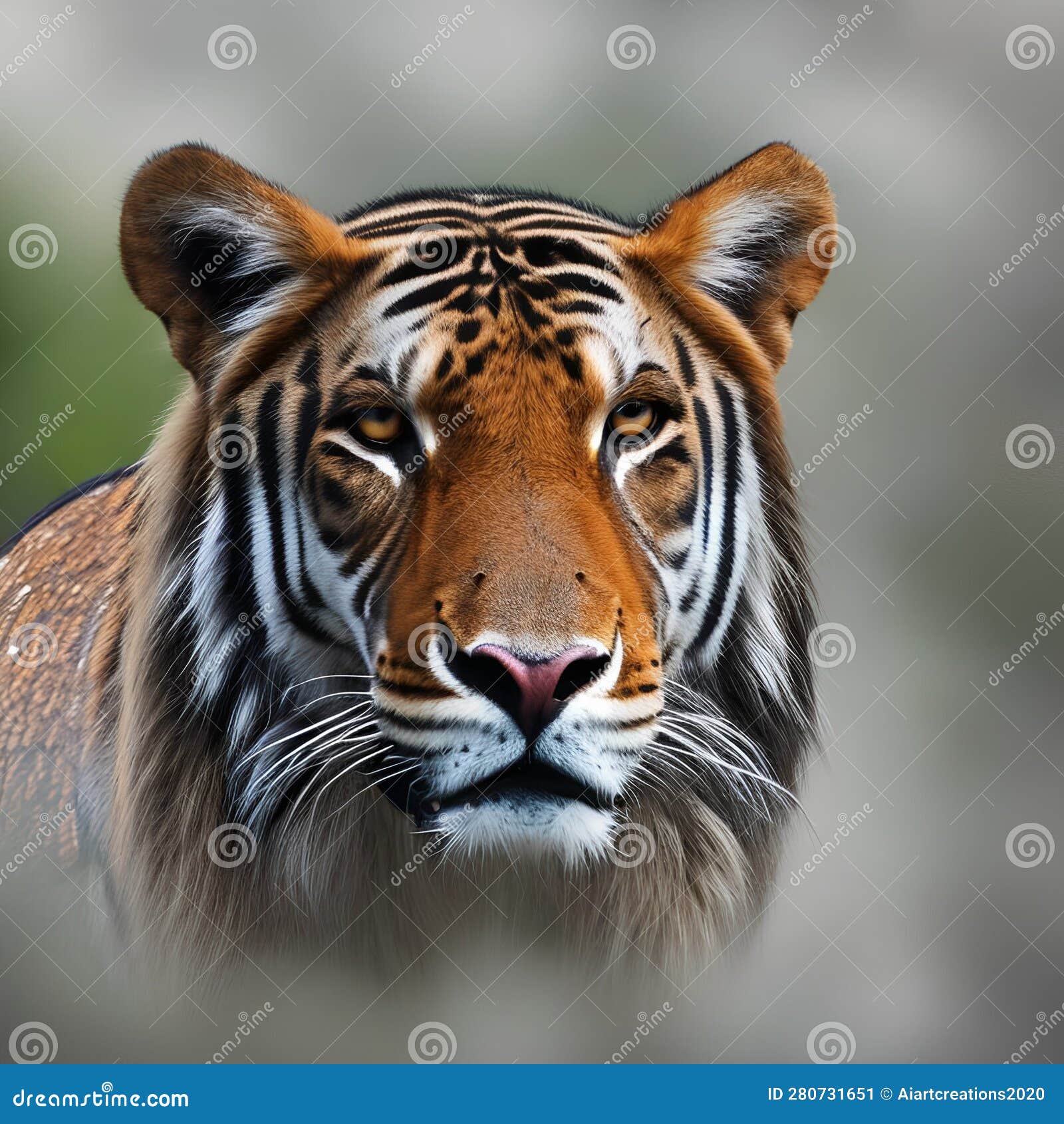 A Digital Portrait Of A Mythical Creature, Combining Elements Of ...