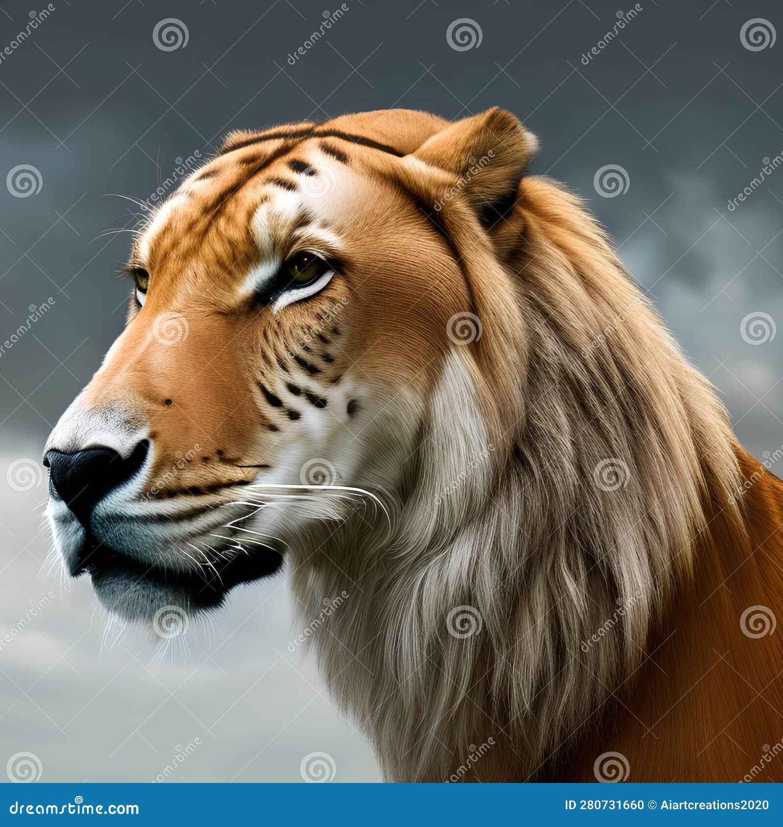 A Digital Portrait Of A Mythical Creature, Combining Elements Of ...