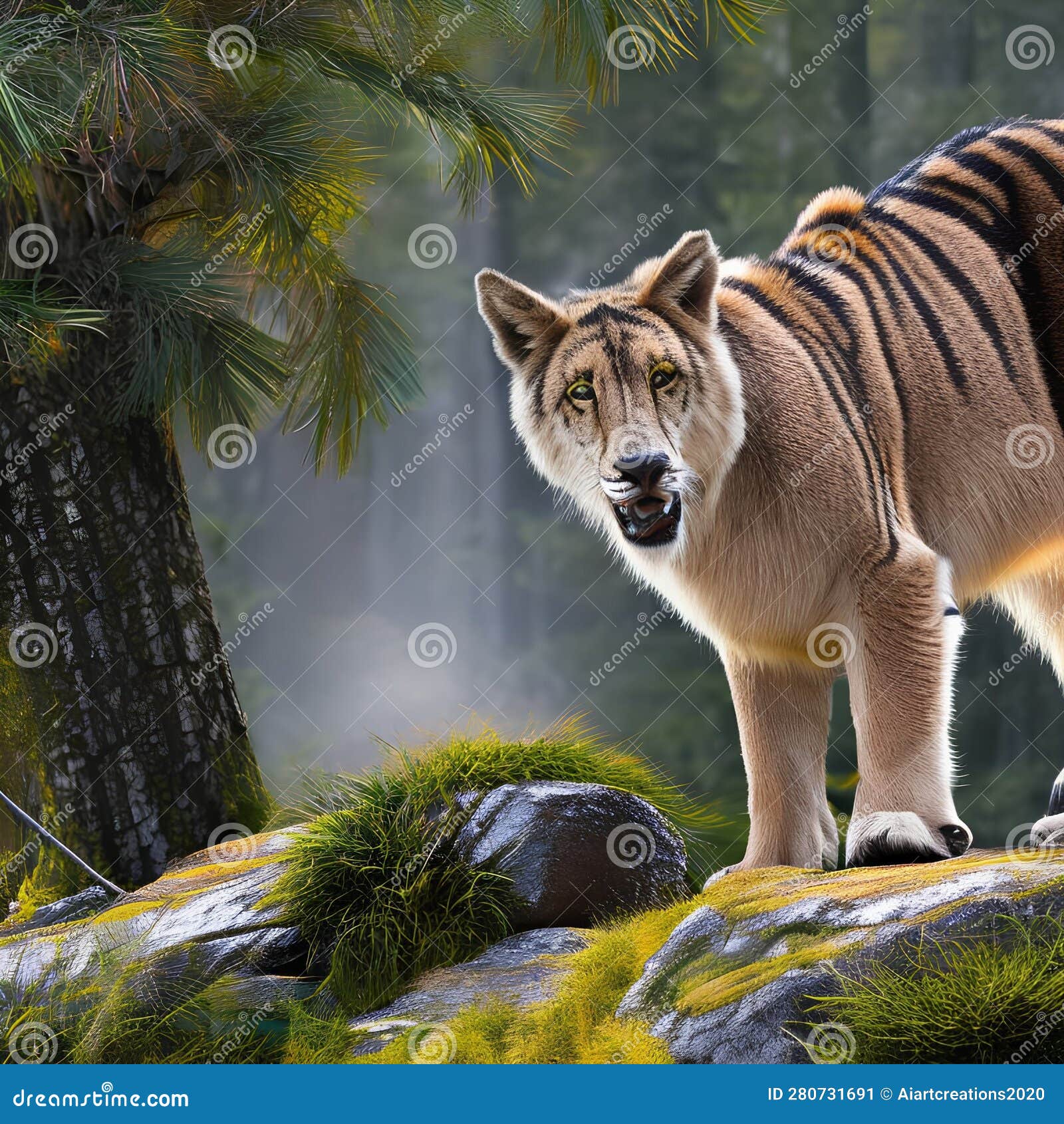 A Digital Portrait Of A Mythical Creature, Combining Elements Of ...