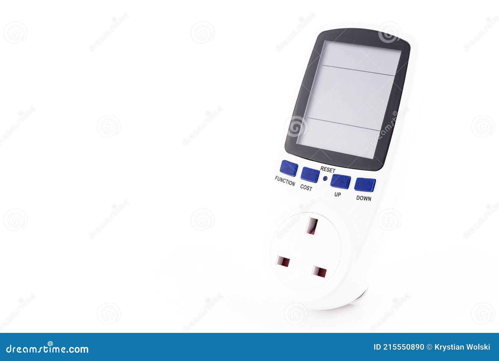 Digital Power Meter Isolated on White Background Stock Photo - Image of ...