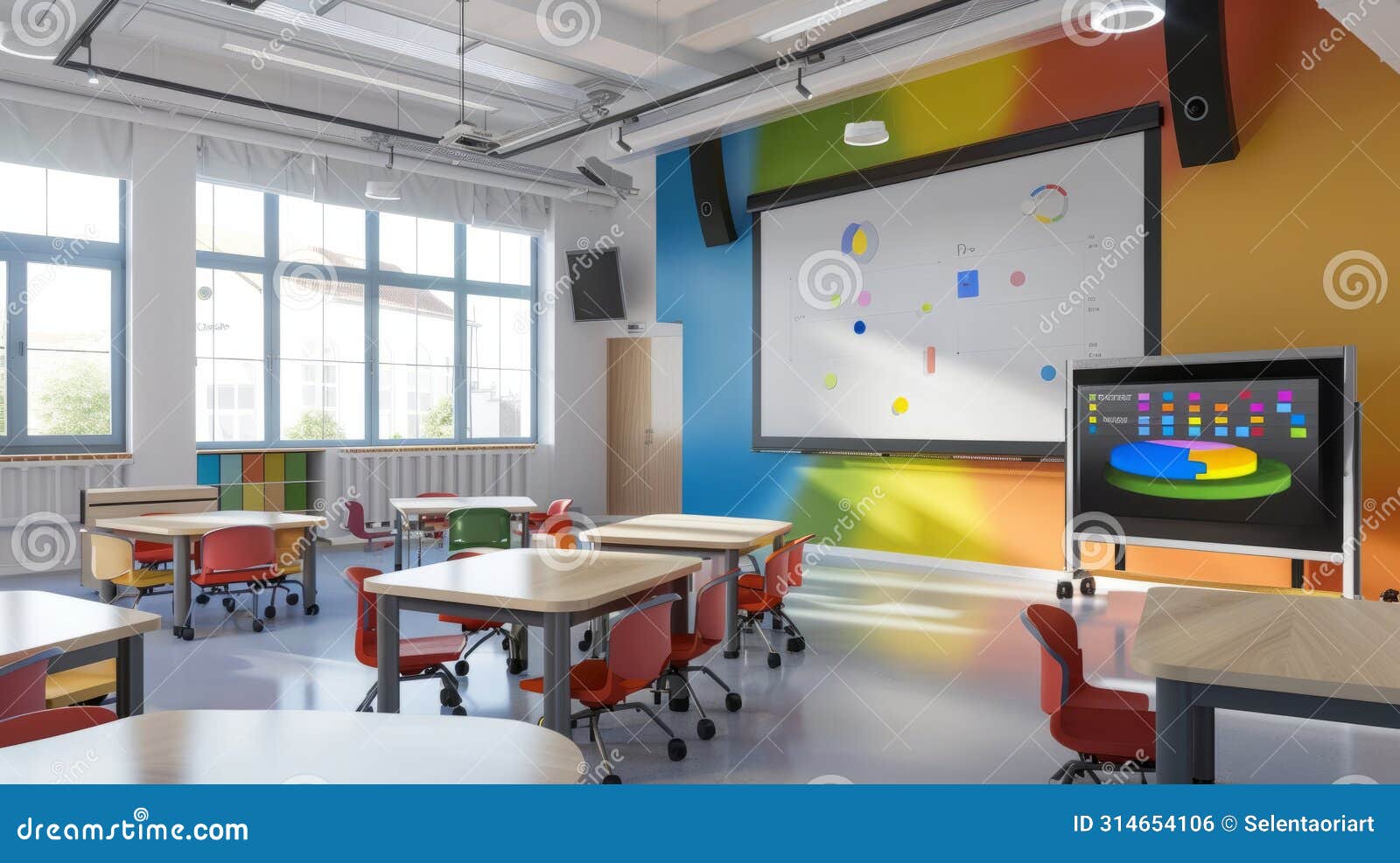 Digital Presentation Boards for Modern Classrooms Stock Illustration ...