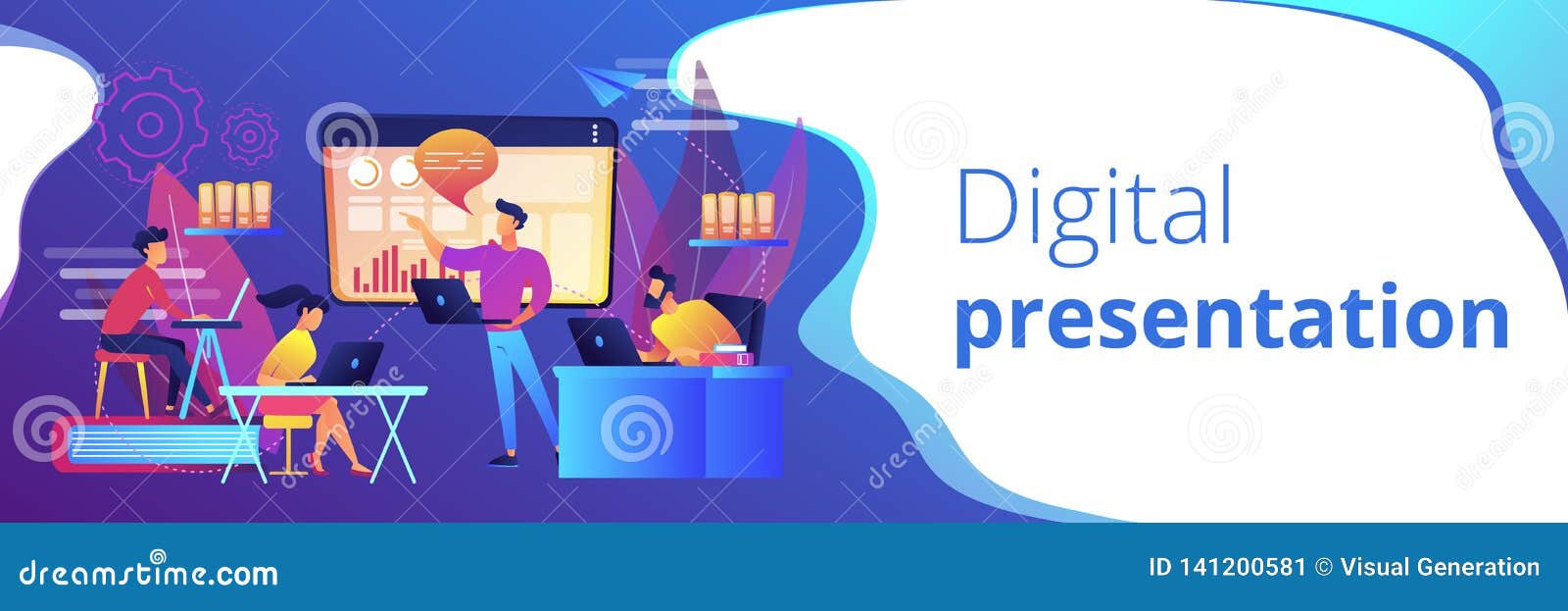 Digital Presentation Concept Banner Header. Stock Vector - Illustration ...