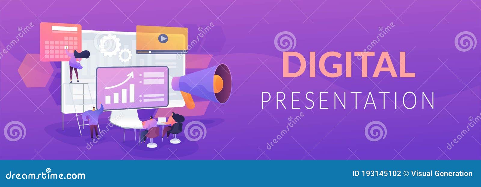 Digital Presentation Concept Banner Header Stock Vector - Illustration ...