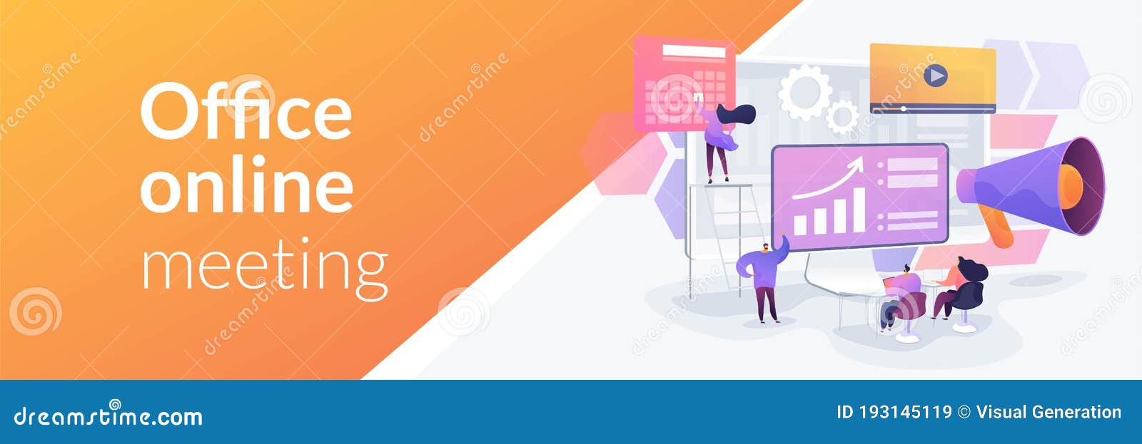 Digital Presentation Concept Banner Header Stock Vector - Illustration ...