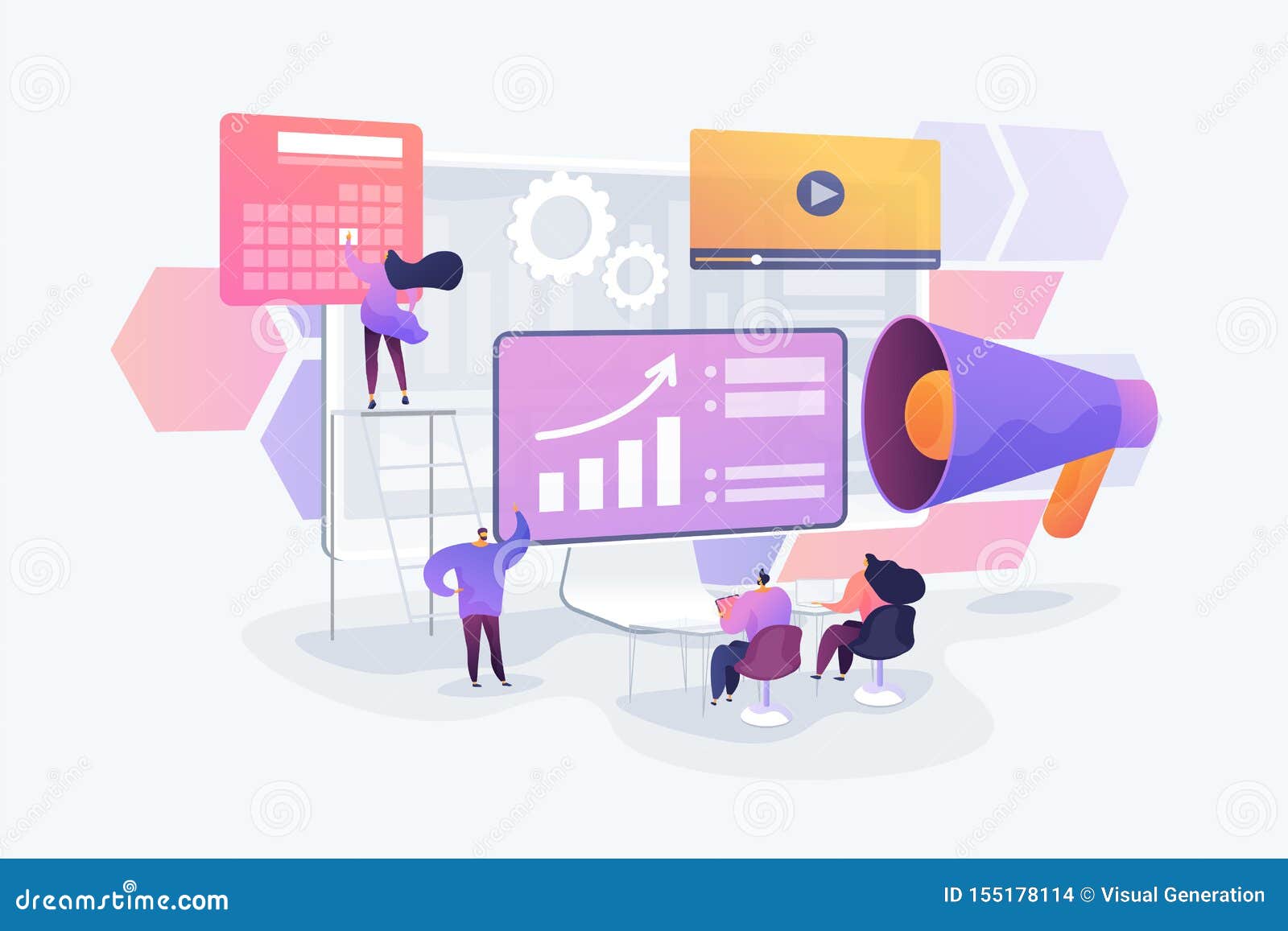 Digital Presentation Concept Vector Illustration Stock Vector ...