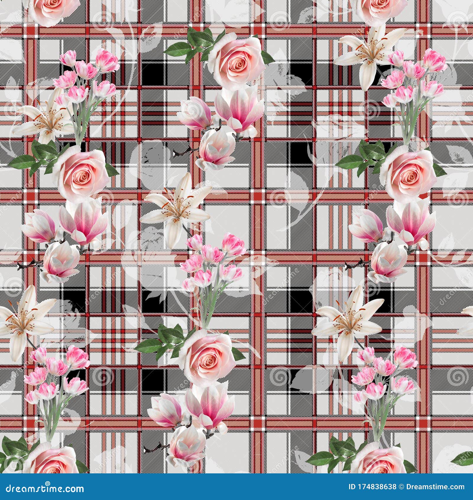 Digital Print Flower Pattern Design Stock Illustration - Illustration ...