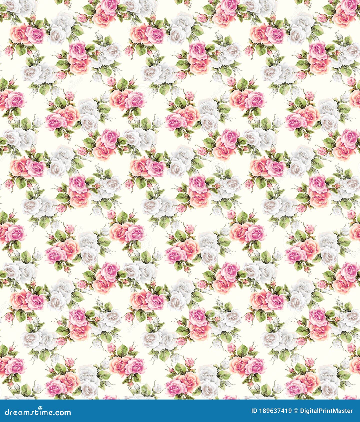 Digital Print Seamless Pattern of Rose Flower Stock Image - Image of ...