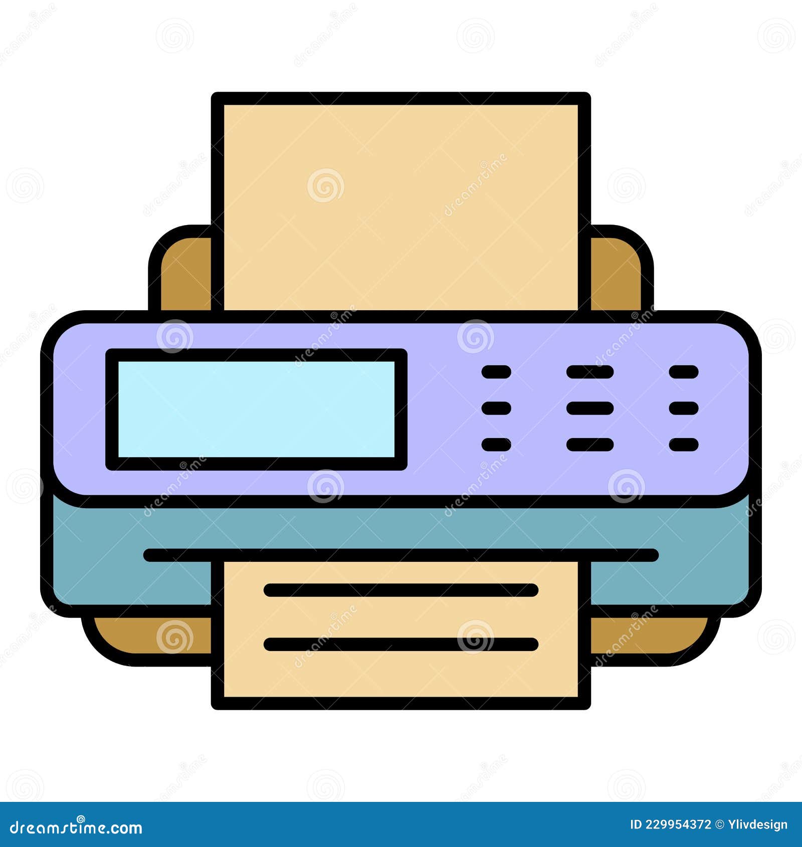 Digital Printer Icon Color Outline Vector Stock Vector - Illustration ...