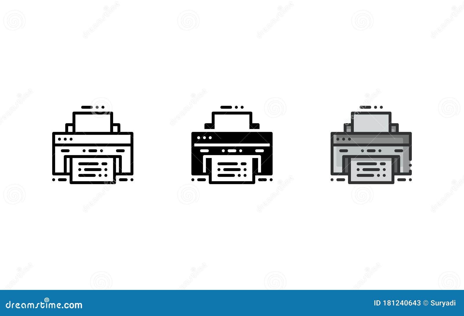 Print Documents Using a Digital Printer Stock Vector - Illustration of ...