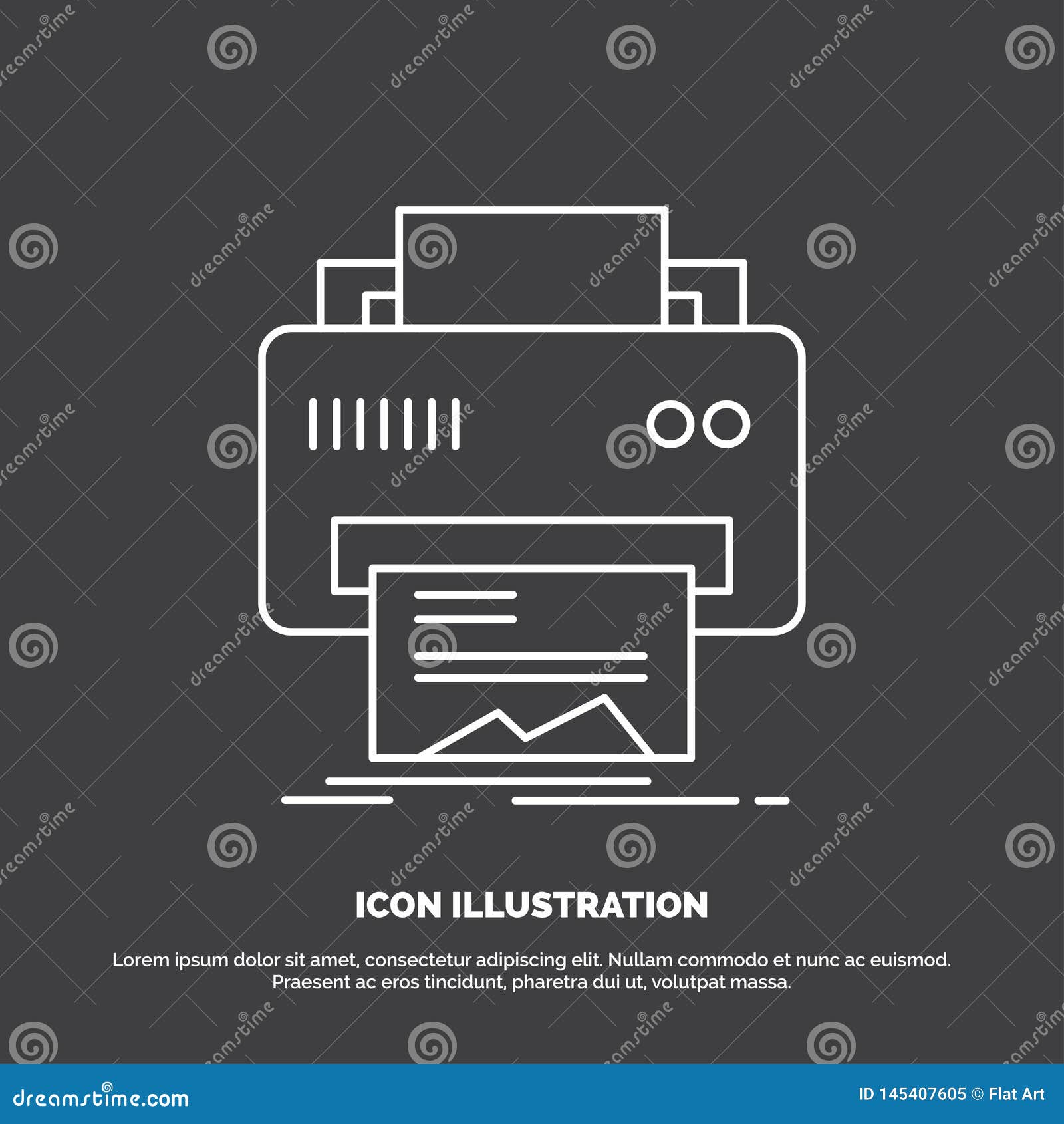 Digital, Printer, Printing, Hardware, Paper Icon. Line Vector Symbol ...