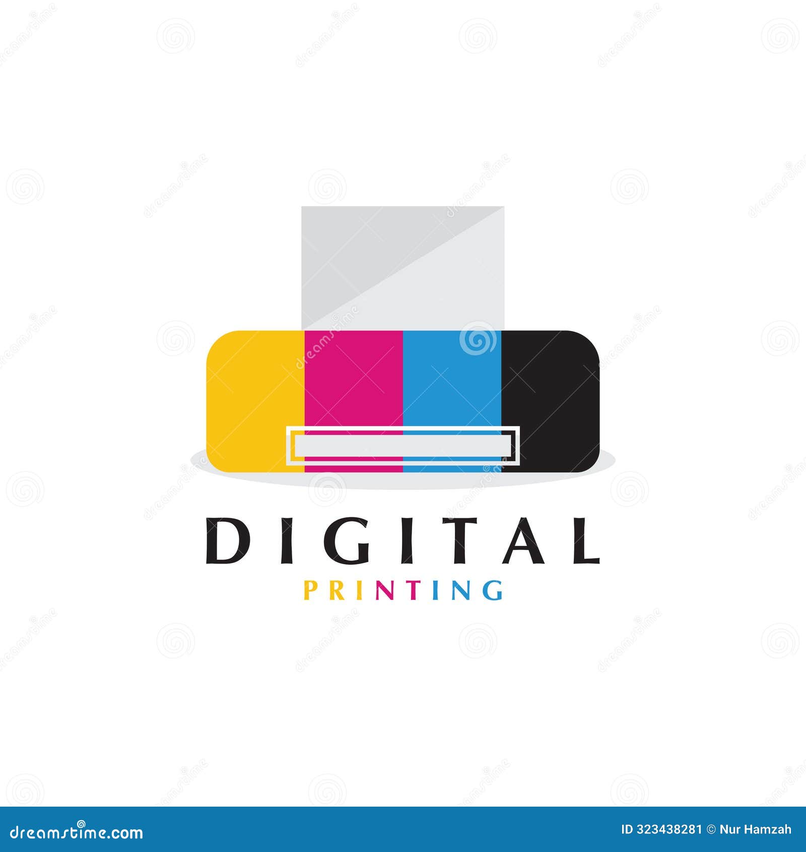 Digital Printing Logo Design Stock Vector - Illustration of icon ...