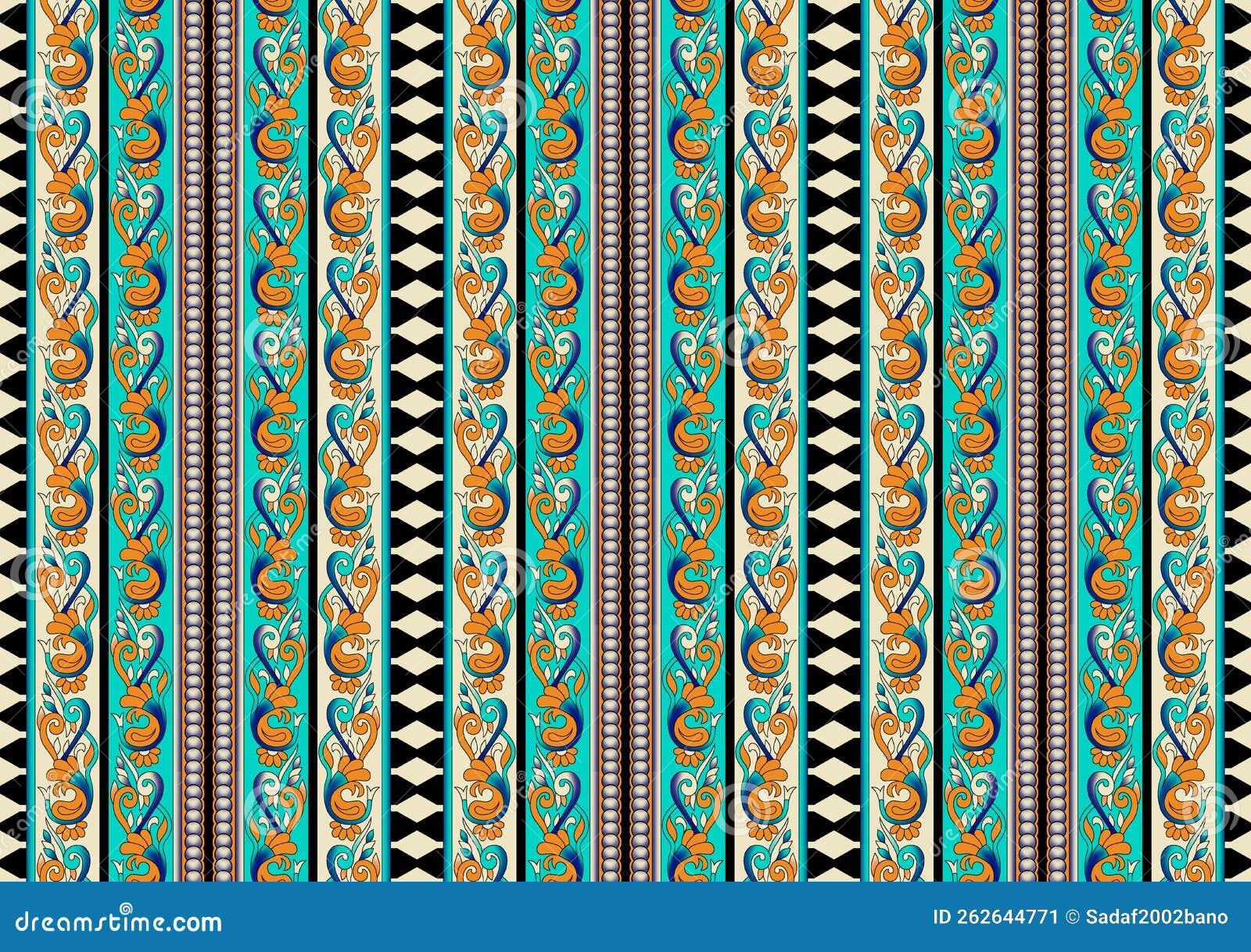 Digital Printing Textile Pattern Wallpaper. Stock Illustration ...