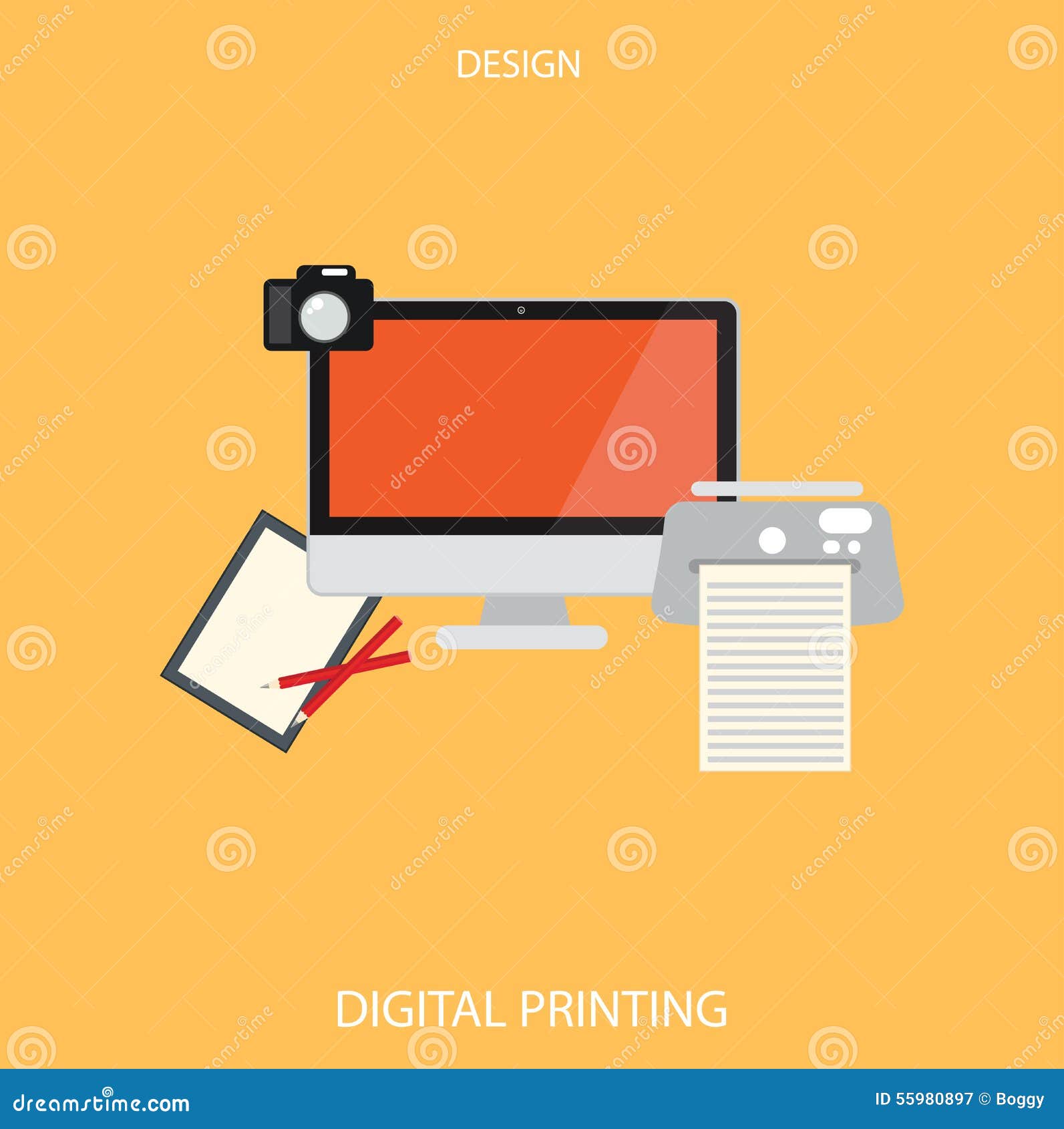 Digital printing stock illustration. Illustration of service - 55980897