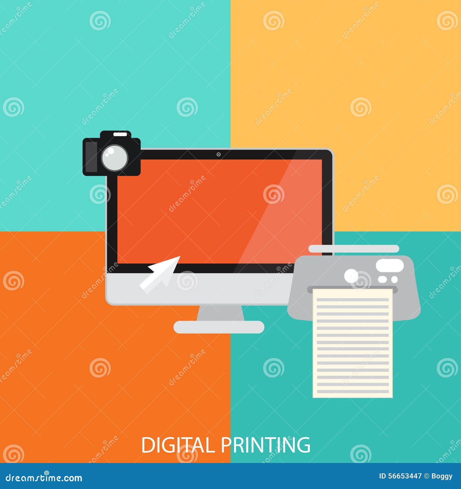 Digital printing stock vector. Illustration of industry - 56653447