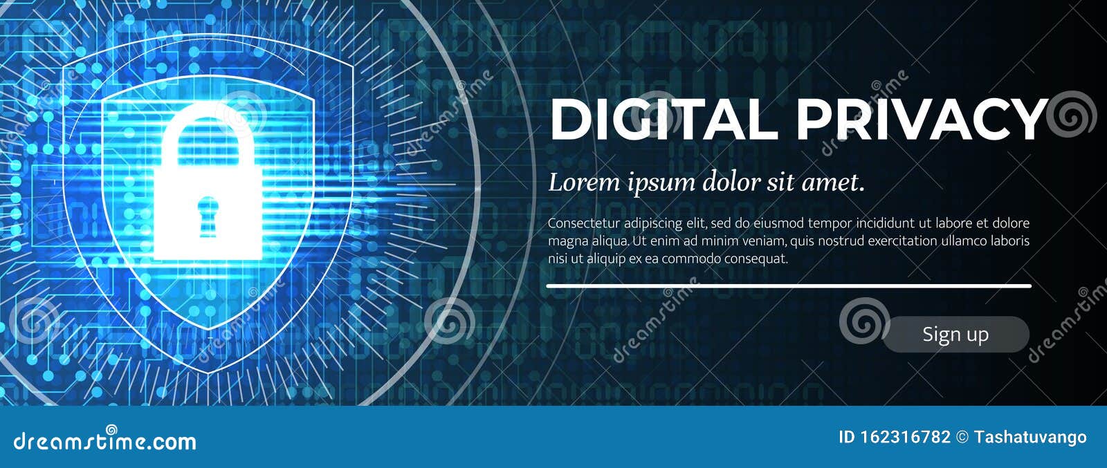 Digital Privacy. the Blue Digital Background. Vector. Stock Vector ...