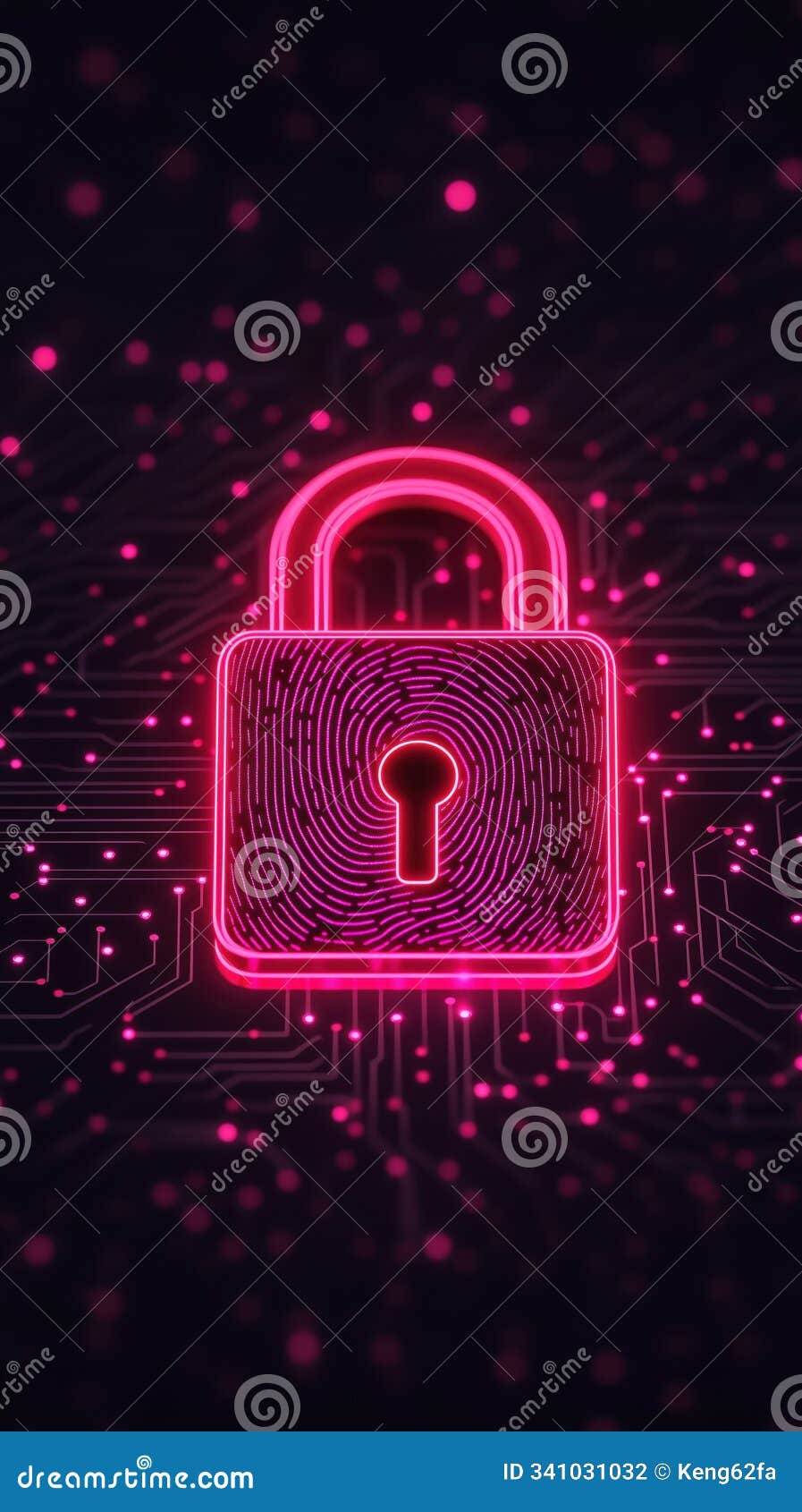 Fingerprint Lock Screen Secure Touch Authorization 2d Illustration ...