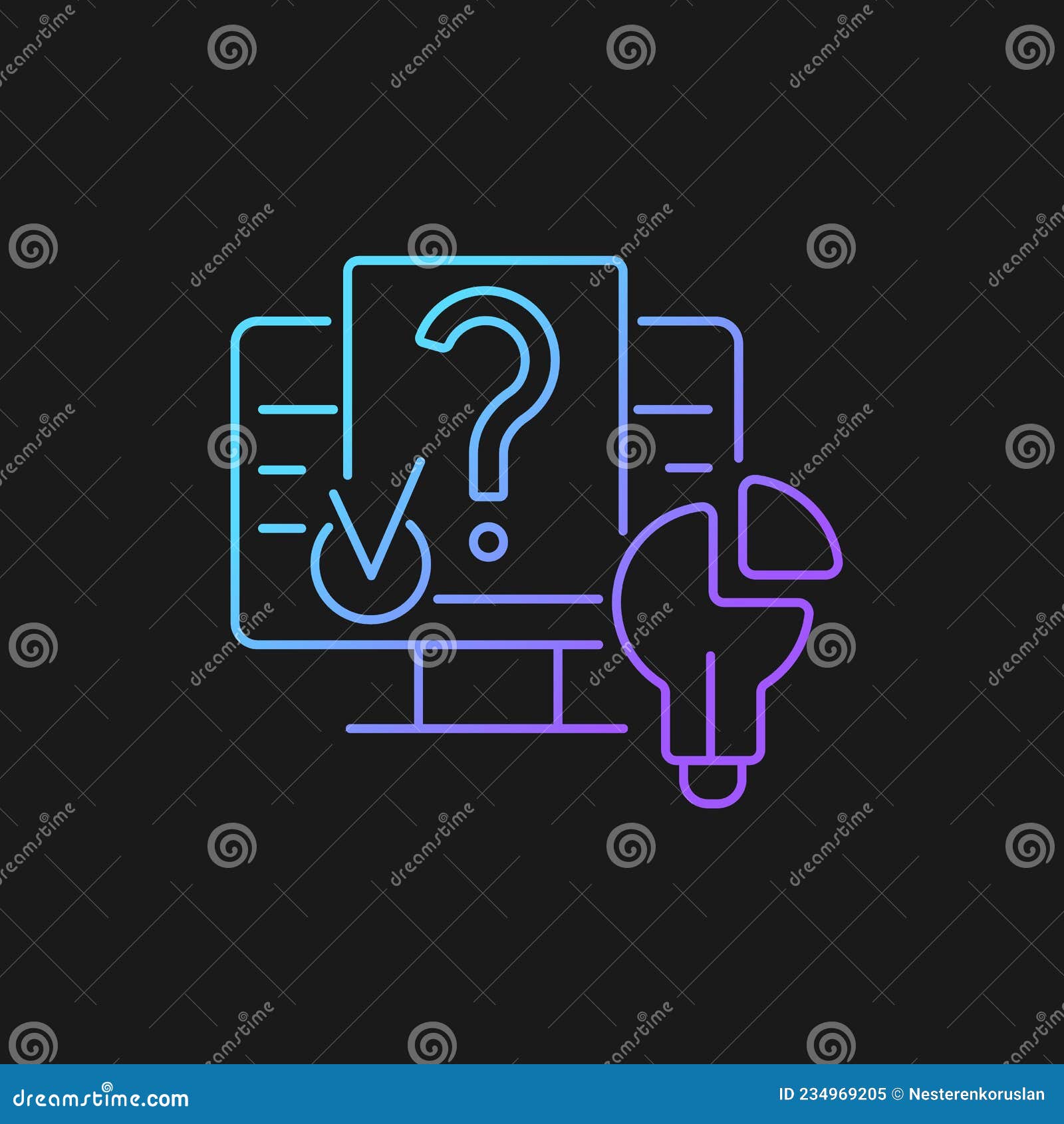 Digital Problem Solving Gradient Vector Icon for Dark Theme Stock Vector - Illustration of ...