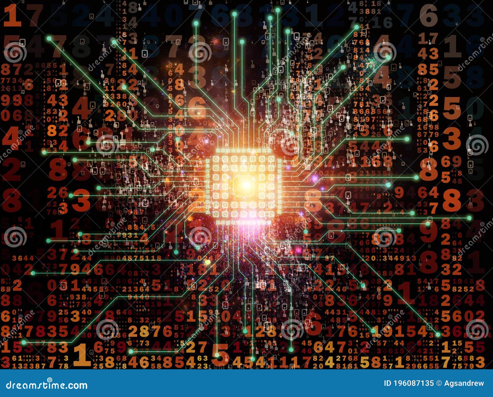 Digital Processor Background Stock Illustration - Illustration of ...