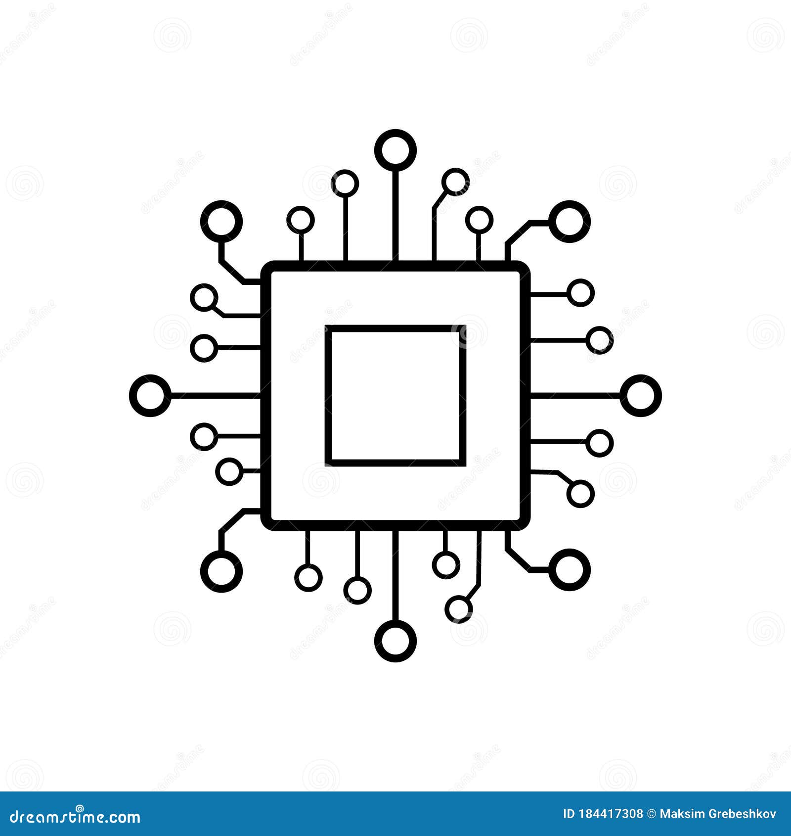Digital Processor CPU - Vector Logo Template For Corporate Identity ... Digital Processor CPU - Vector Logo Template For Corporate Identity ...