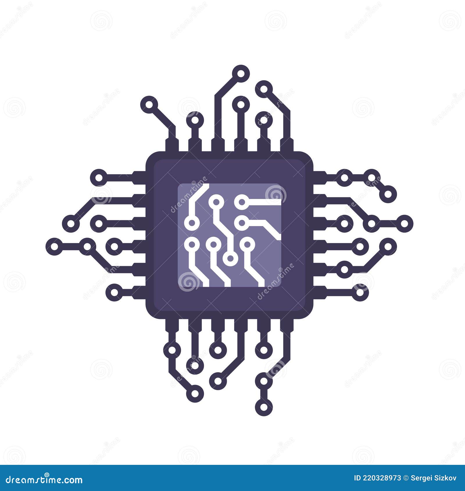 Digital Processor CPU - Vector Logo Template For Corporate Identity ... Digital Processor CPU - Vector Logo Template For Corporate Identity ...