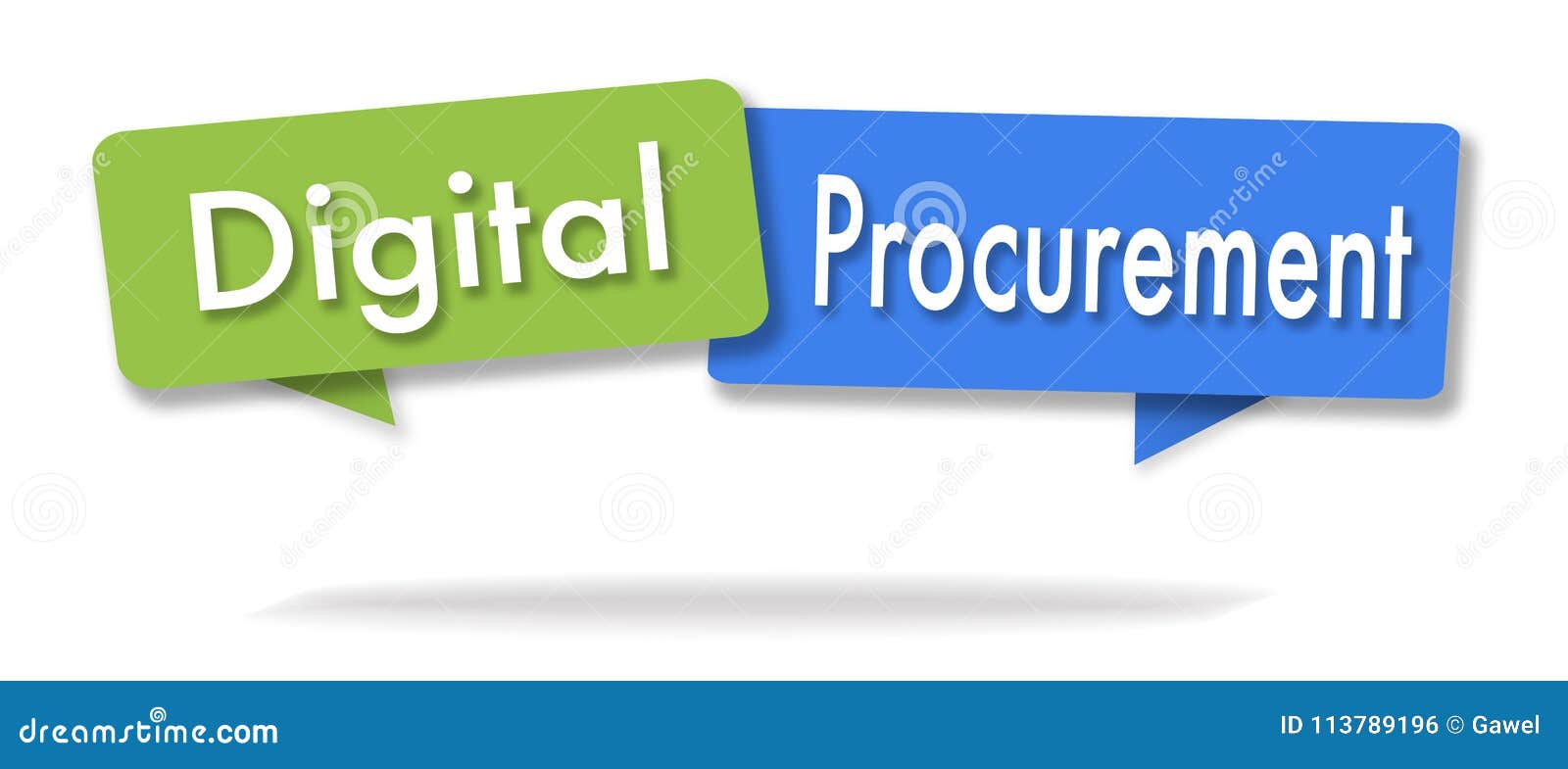 Digital Procurement Illustration in Two Colored Bubbles Stock ...