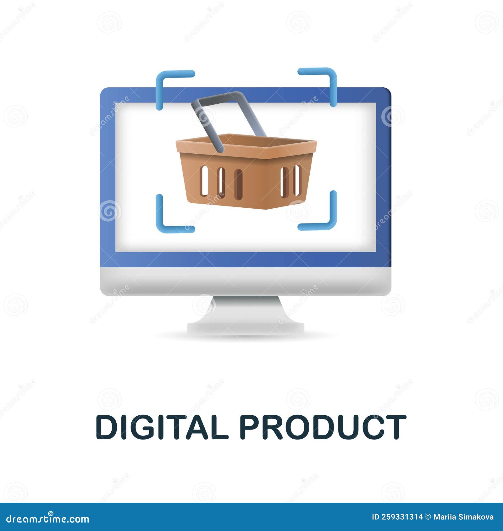 Digital Product Icon. 3d Illustration from Digitalization Collection ...