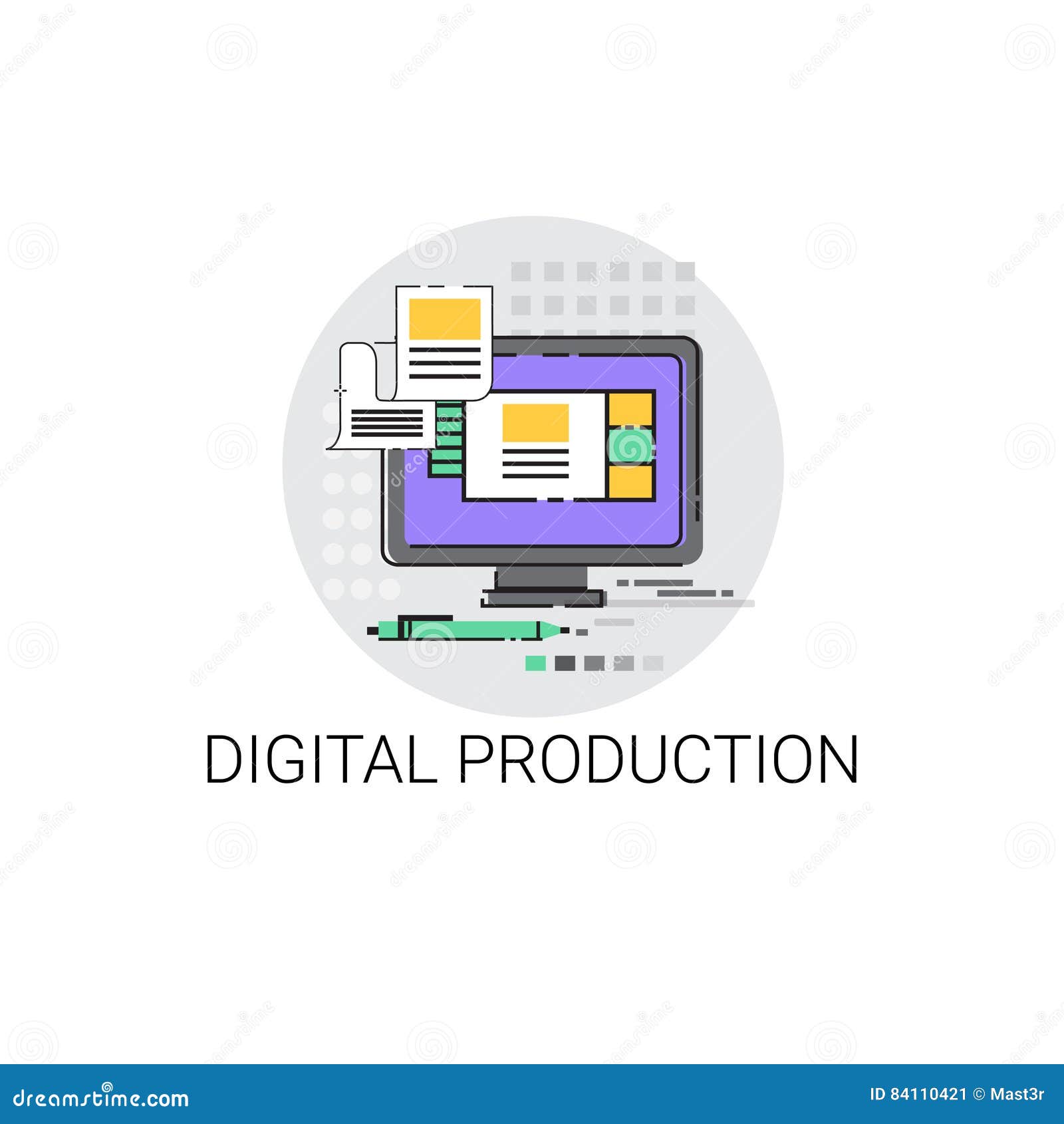 Digital Production Graphic Design Icon Vector Stock Vector ...