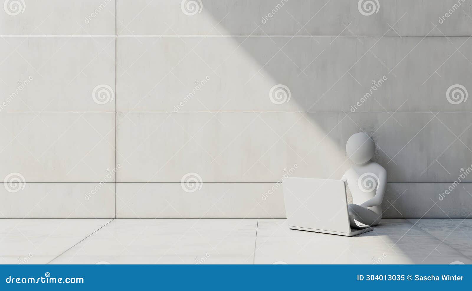 Digital Productivity: White Stick Figure Engaged in Notebook ...