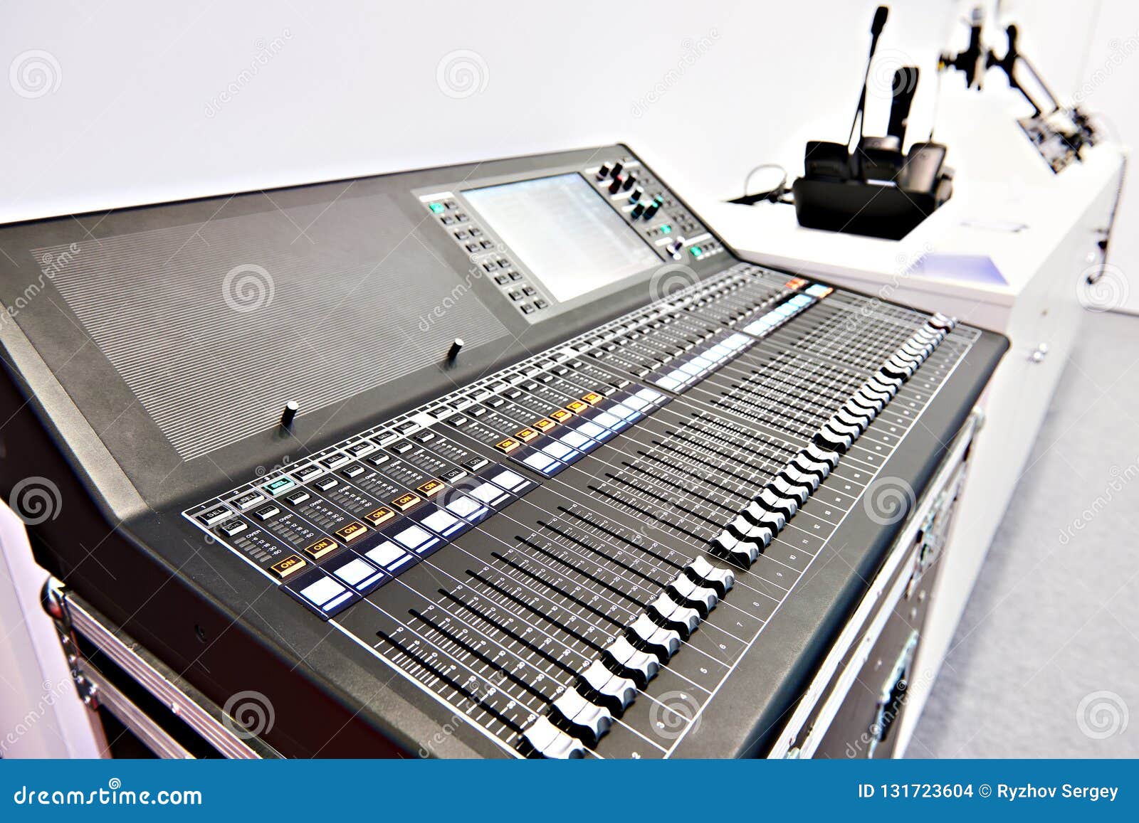 Digital Audio Mixing Console in Store Stock Photo - Image of equipment ...