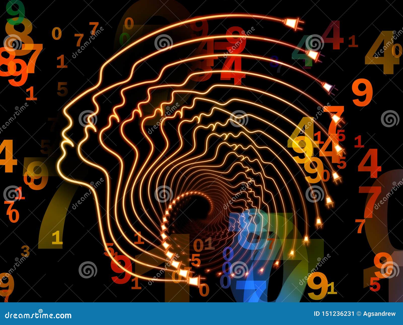 Digital Profiles stock illustration. Illustration of knowledge - 151236231