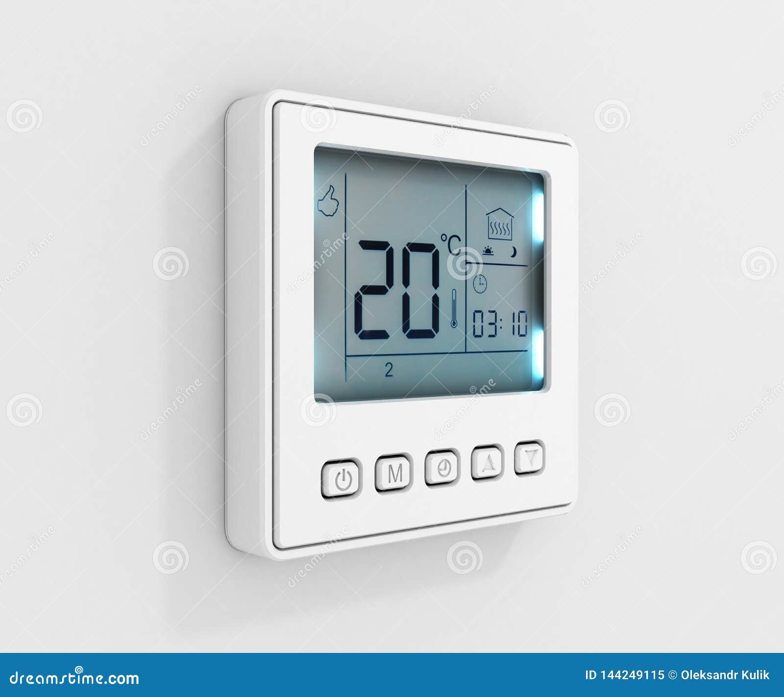 Digital Programmable Thermostat Isolated On White Background 3d Render ...