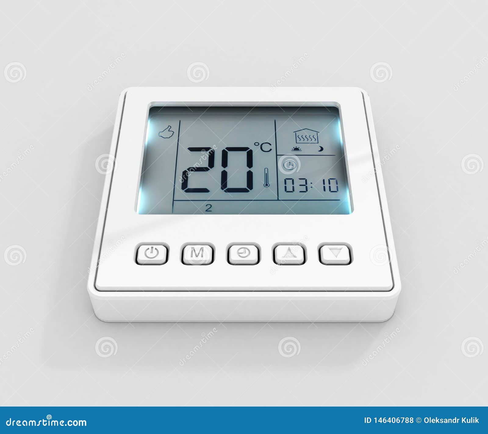 Digital Programmable Thermostat Isolated on White Background 3d Render ...
