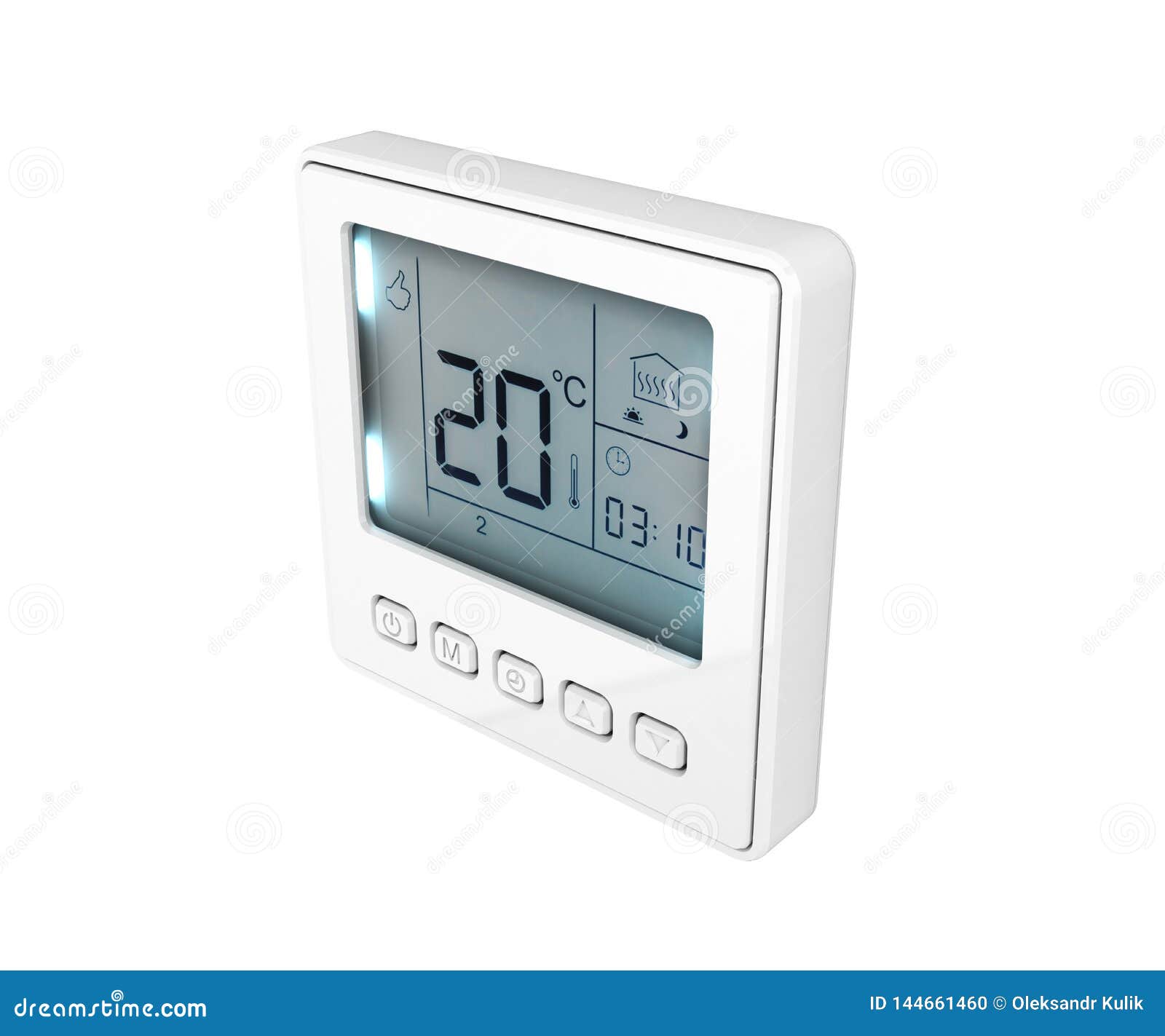 Digital Programmable Thermostat Isolated On White Background 3d Render ...
