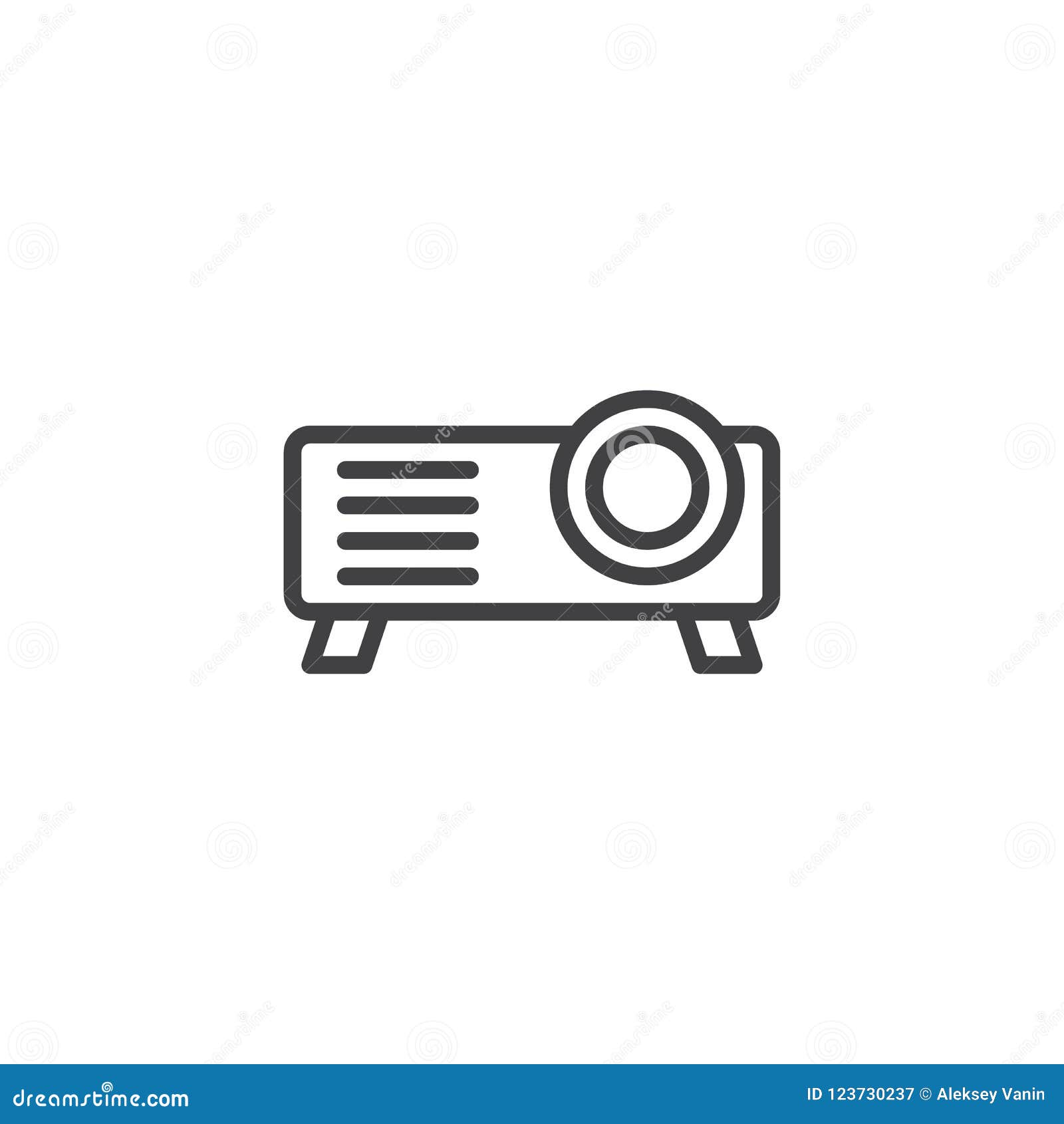 Digital Projector Outline Icon Stock Vector - Illustration of ...